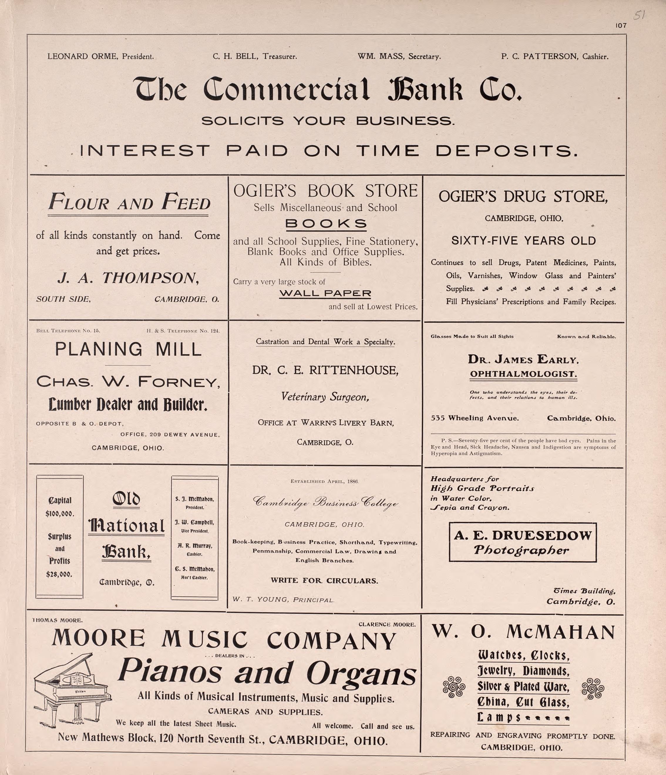 Old Map of Guernsey County, Ohio, [1902] Advertisements – Relic Map Co.