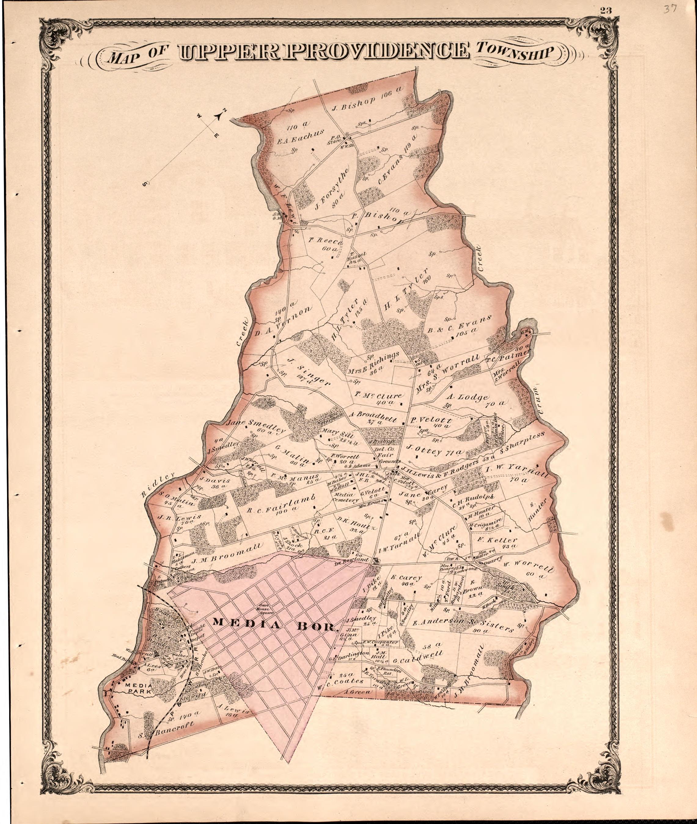 Old Map of , Delaware County, Pennsylvania [1875] Map of Upper ...