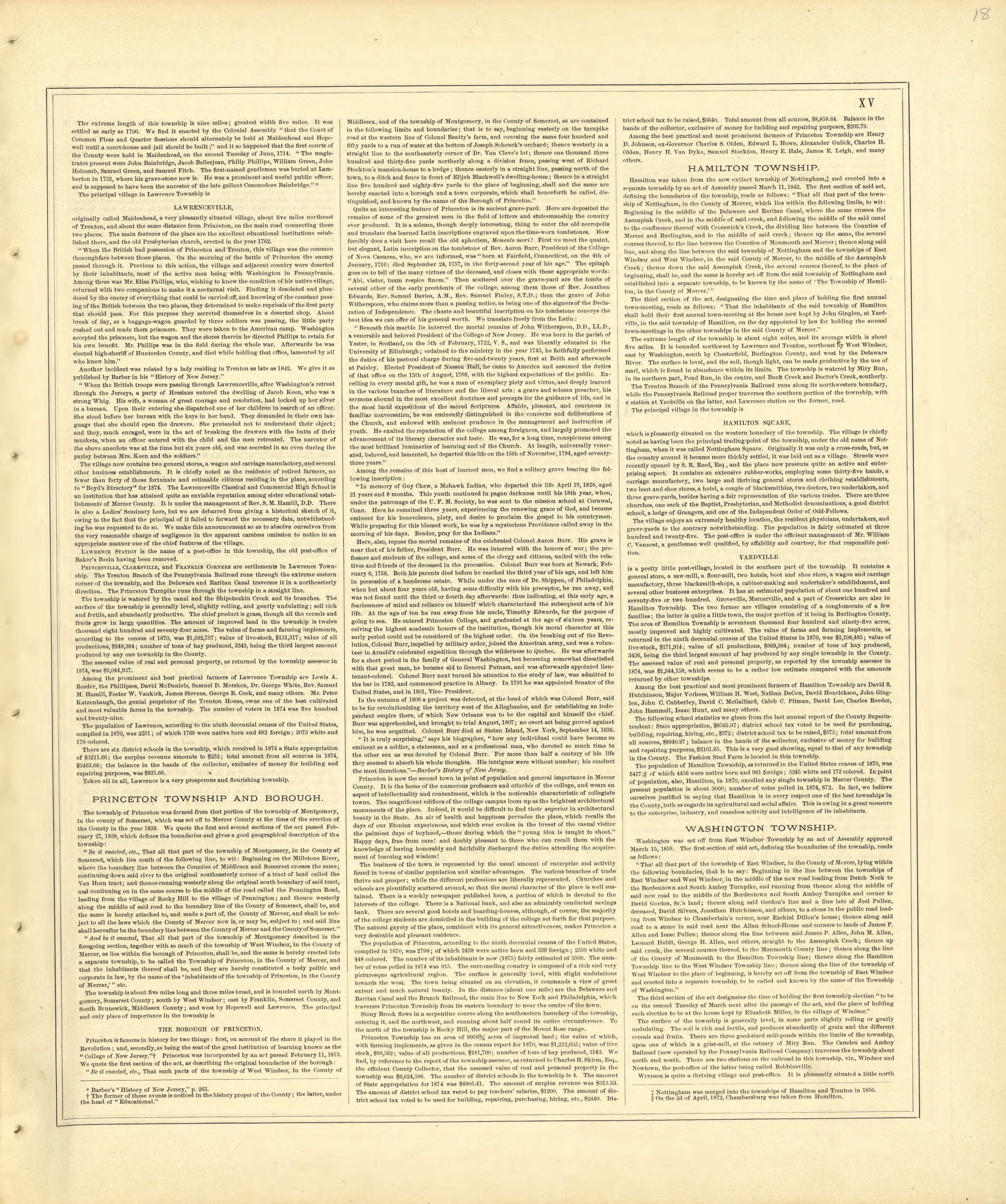 Old Map of , Mercer County, New Jersey [1875] History of Mercer County ...
