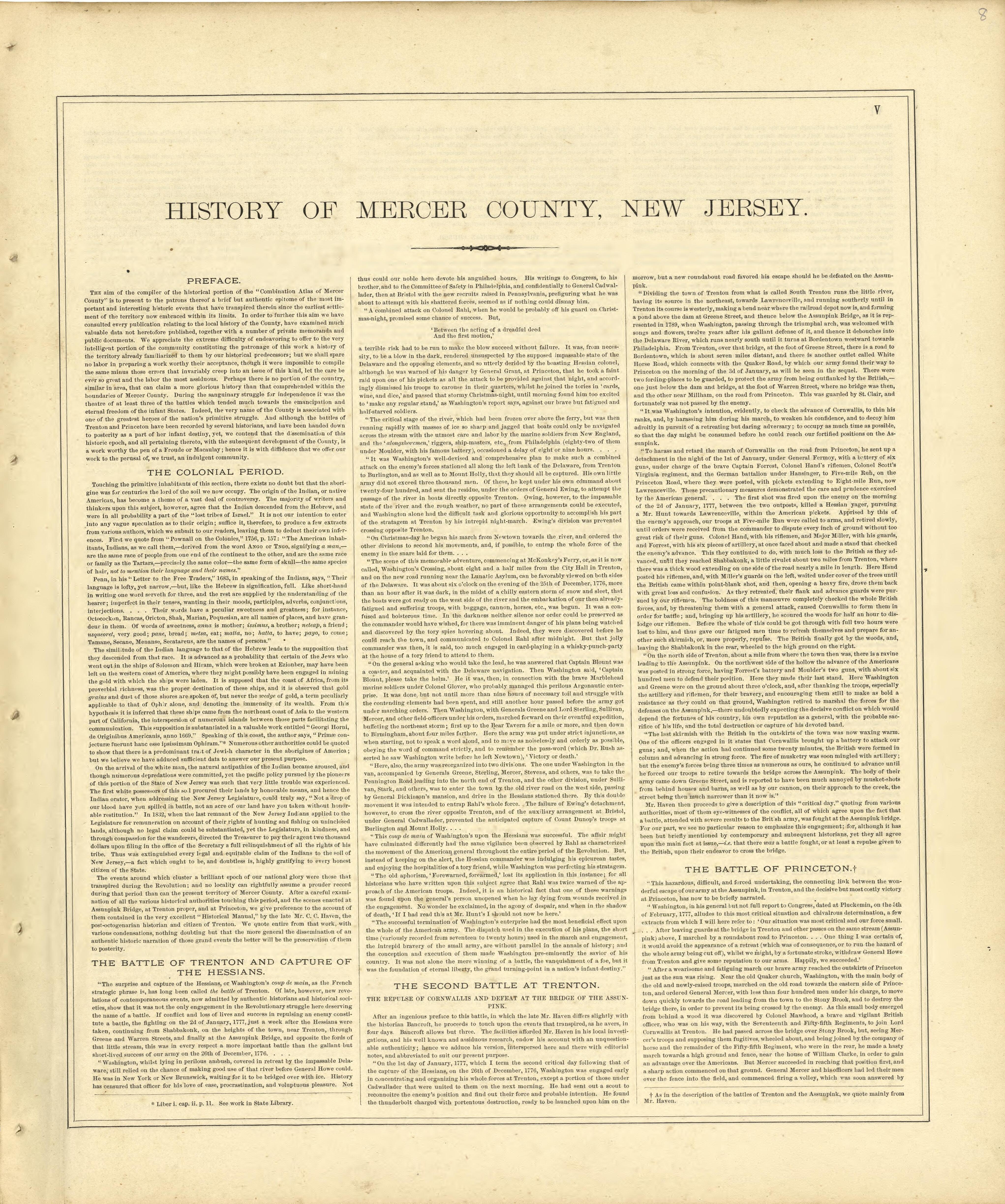 Old Map of , Mercer County, New Jersey [1875] History of Mercer County ...