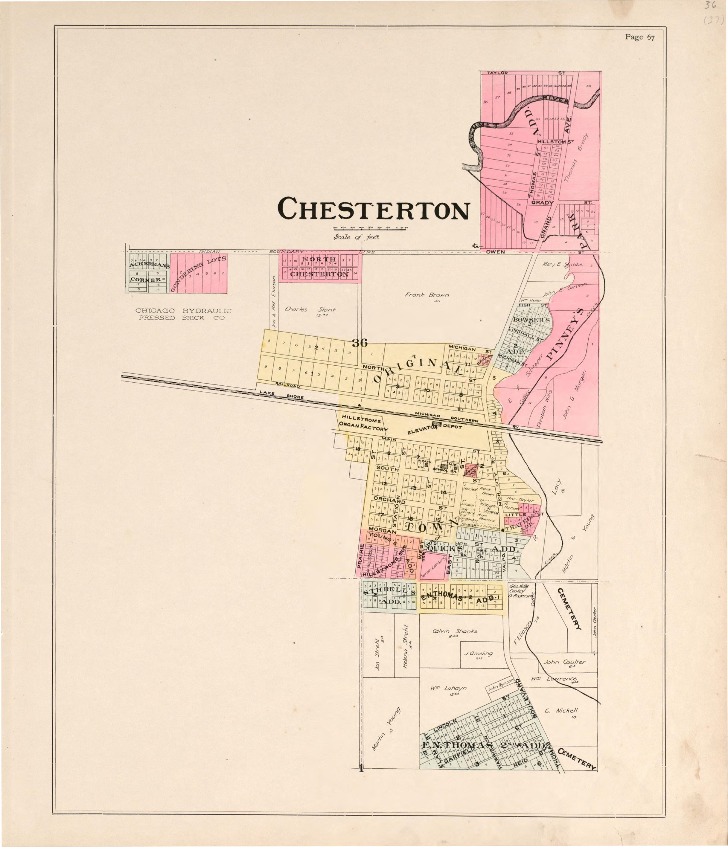 Old Map of Indiana, Porter County, [1895] Chesterton – Relic Map Co.