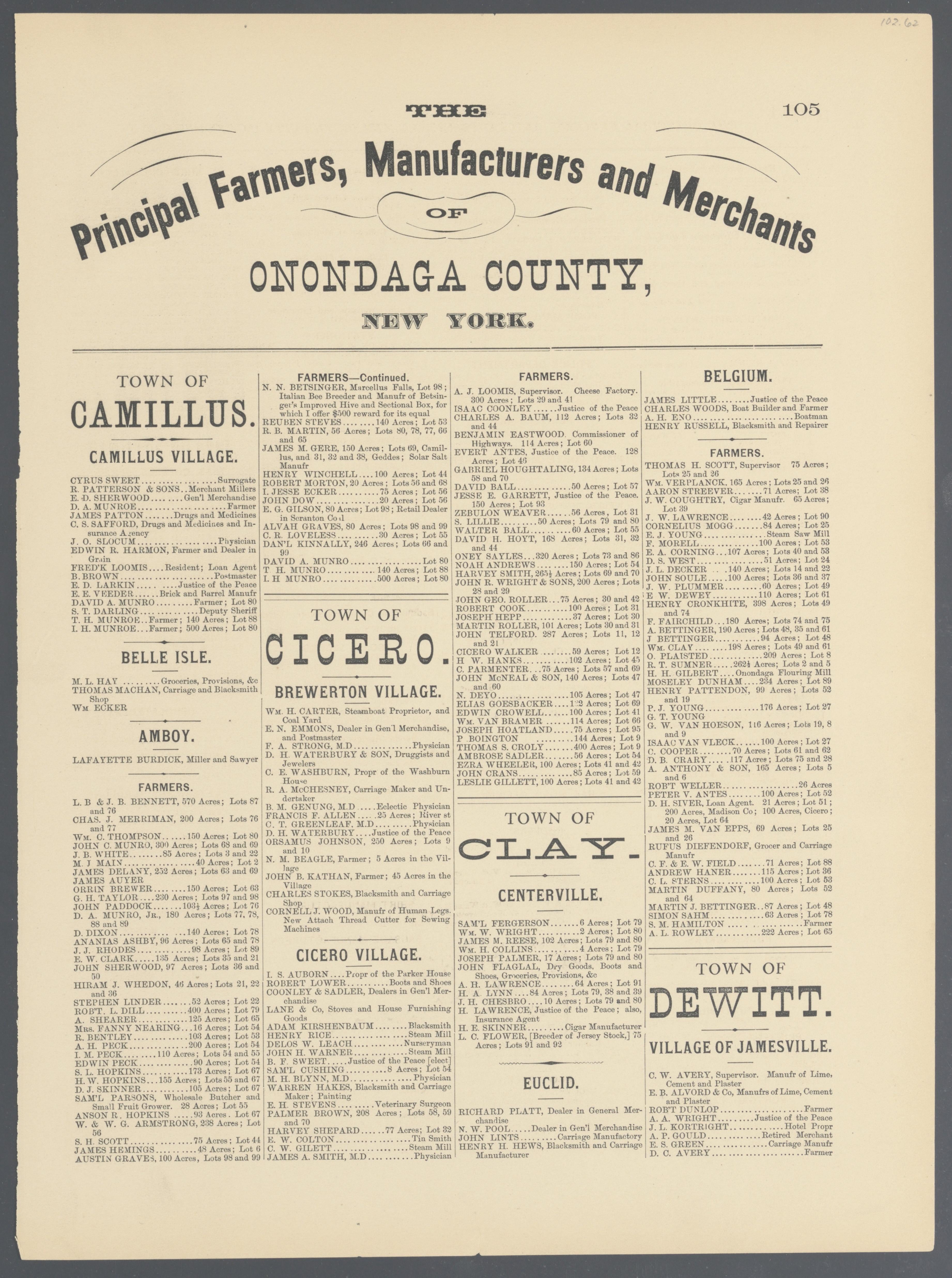Old Map of New York, Onondaga County, [1874] Image 78 of Sweet's New ...