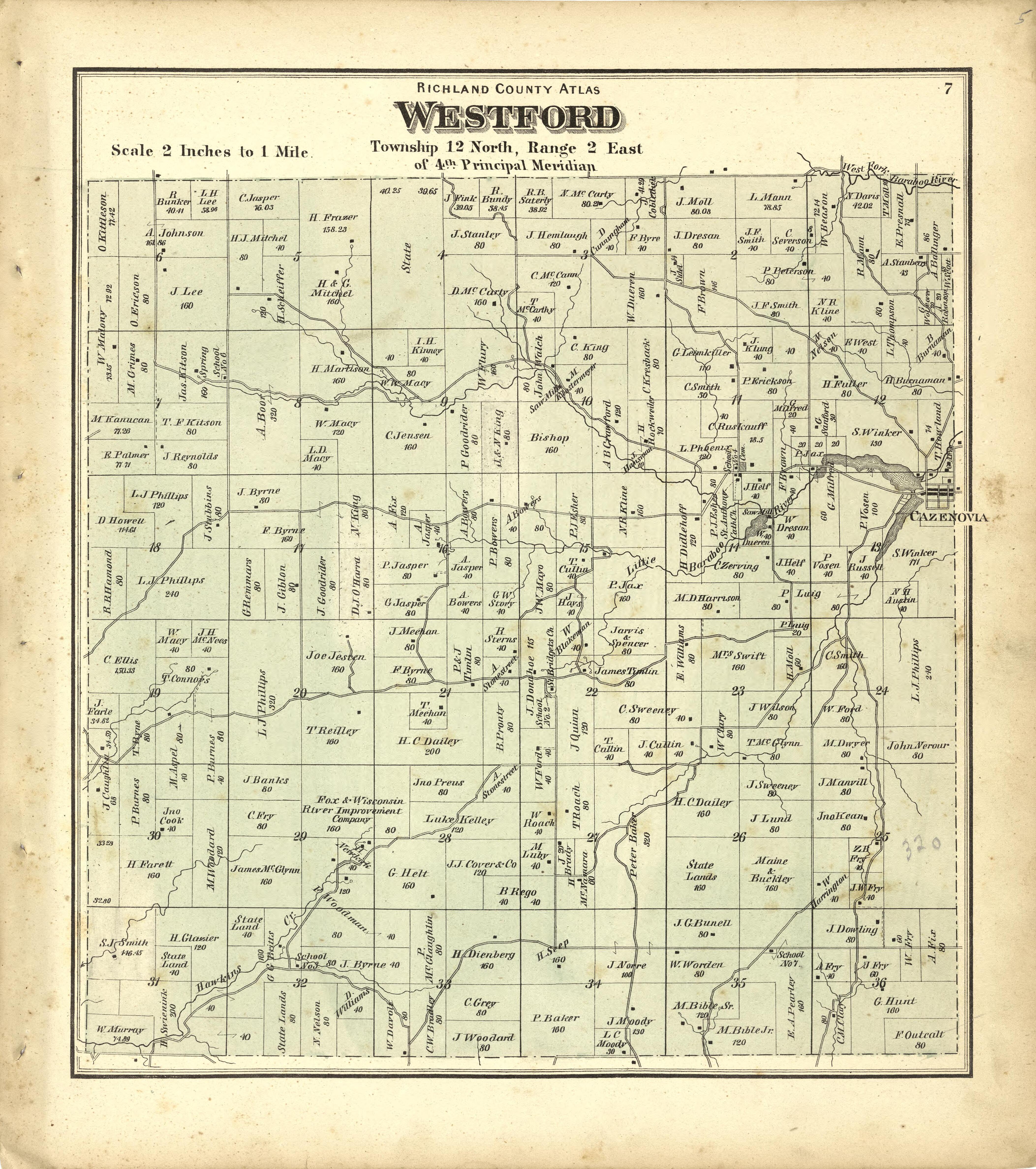 Old Map of Wisconsin, Richland County, [1874] Map of Westford – Relic ...