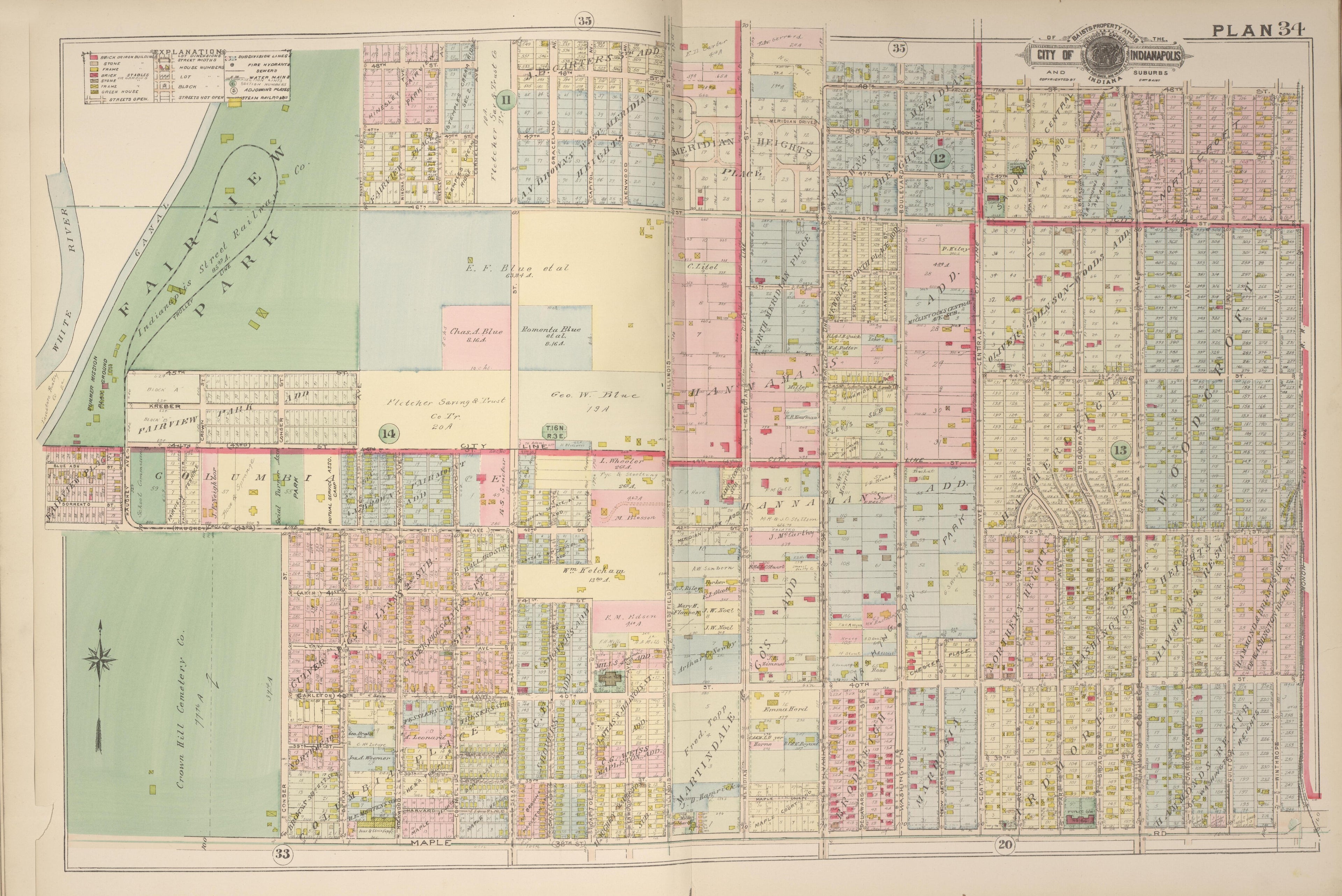 Old Map of , Indiana, Lagrange County [1916] Plan 34 – Relic Map Co.