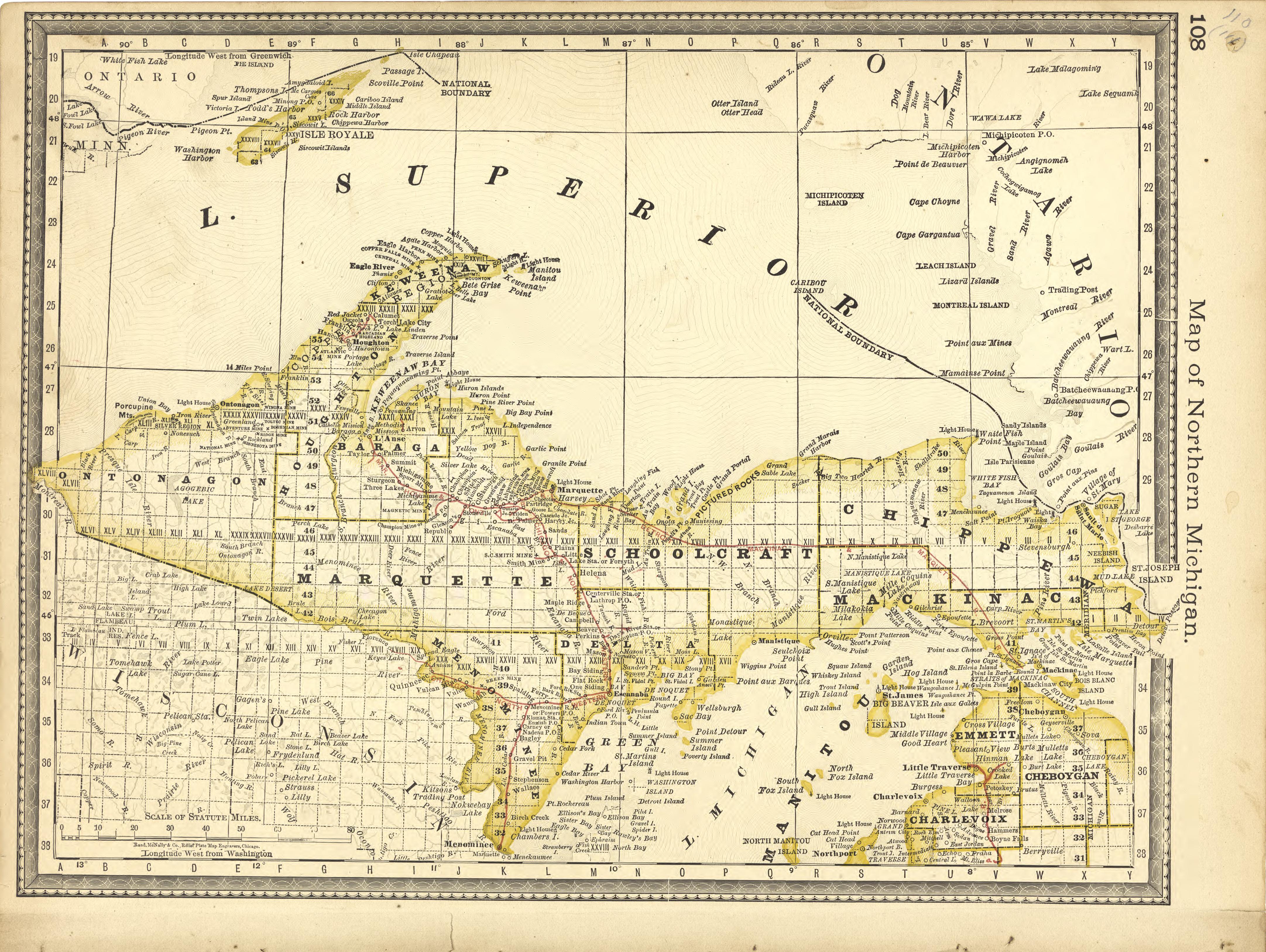 Old Map of Wells County, Indiana, [1881] Map of Northern Michigan ...