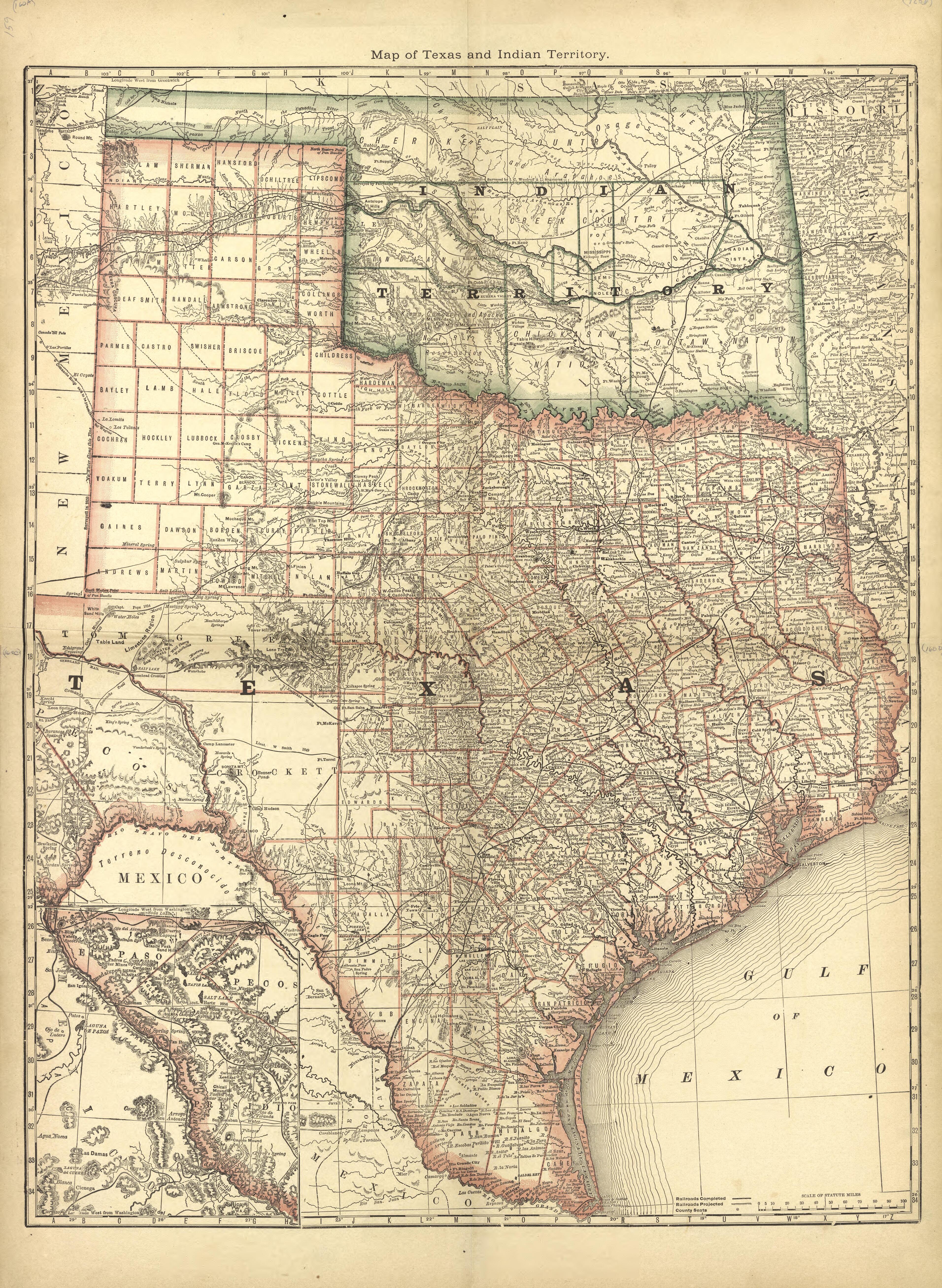 Old Map of Wells County, Indiana, [1881] Map of Texas and Indian ...