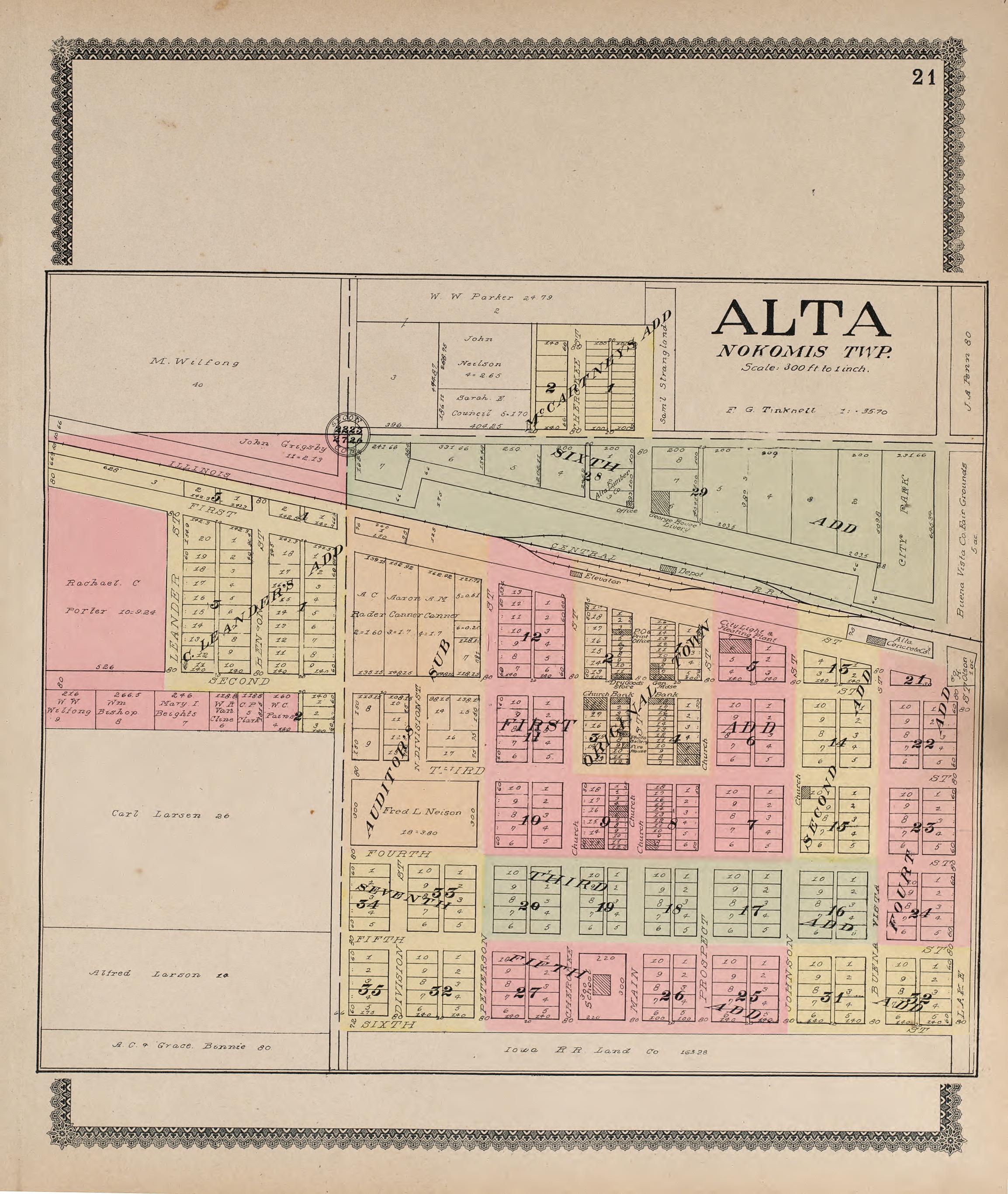 Old Map of Buena Vista County, Iowa, [1908] Alta – Relic Map Co.