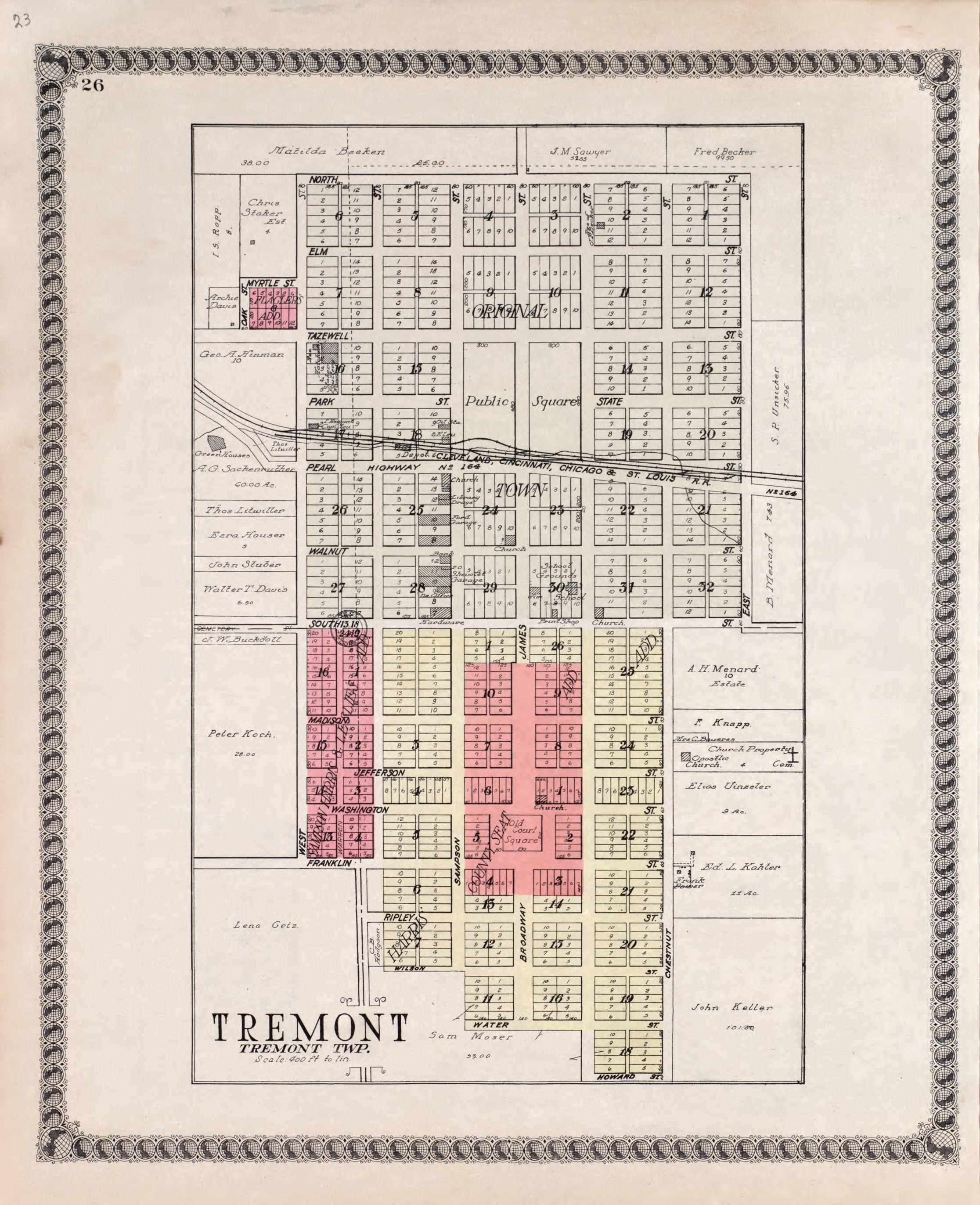 Old Map of , Tazewell County, Illinois [1929] Tremont – Relic Map Co.