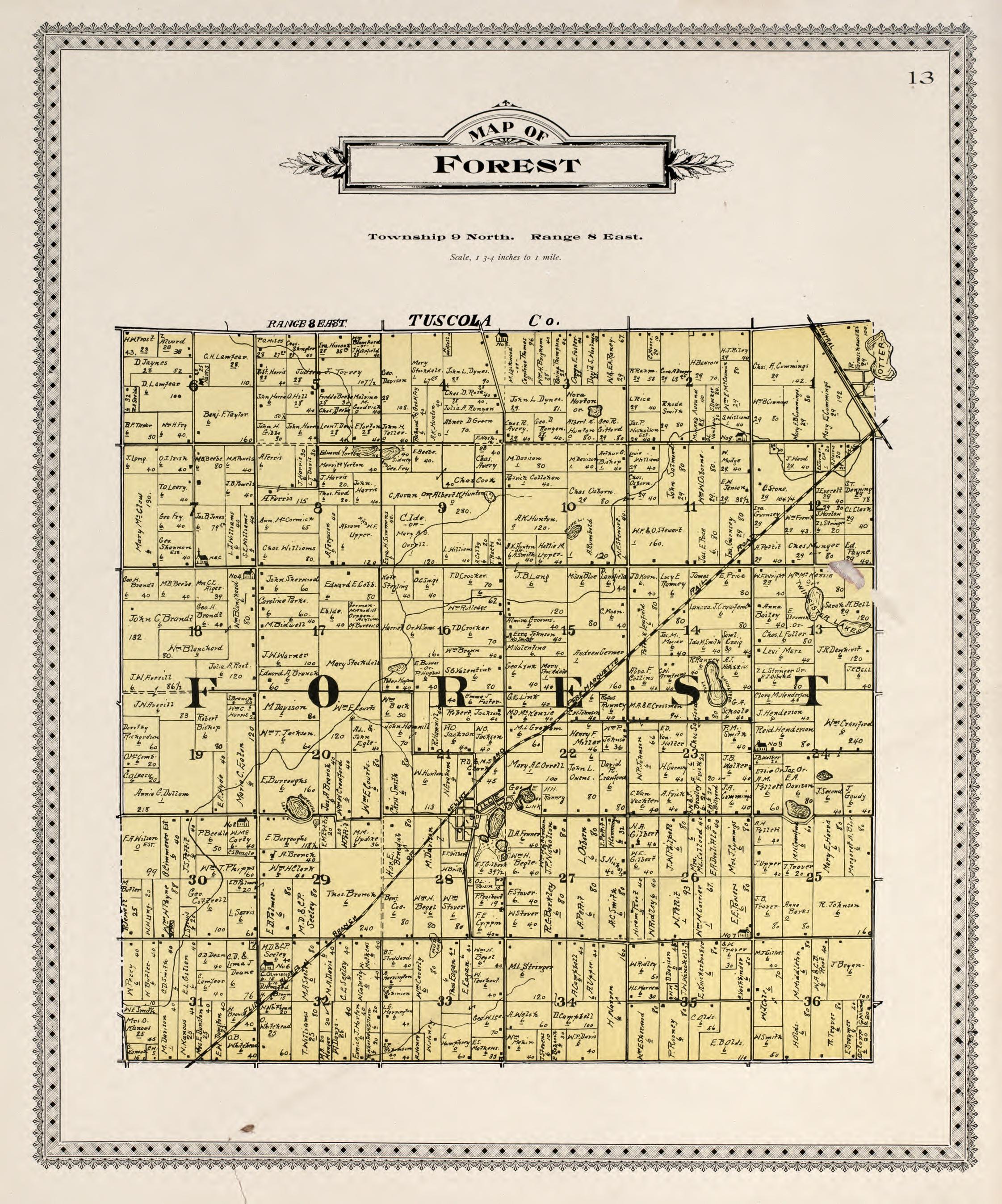 Old Map of , Genesee County, Michigan [1899] Map of Forest – Relic Map Co.
