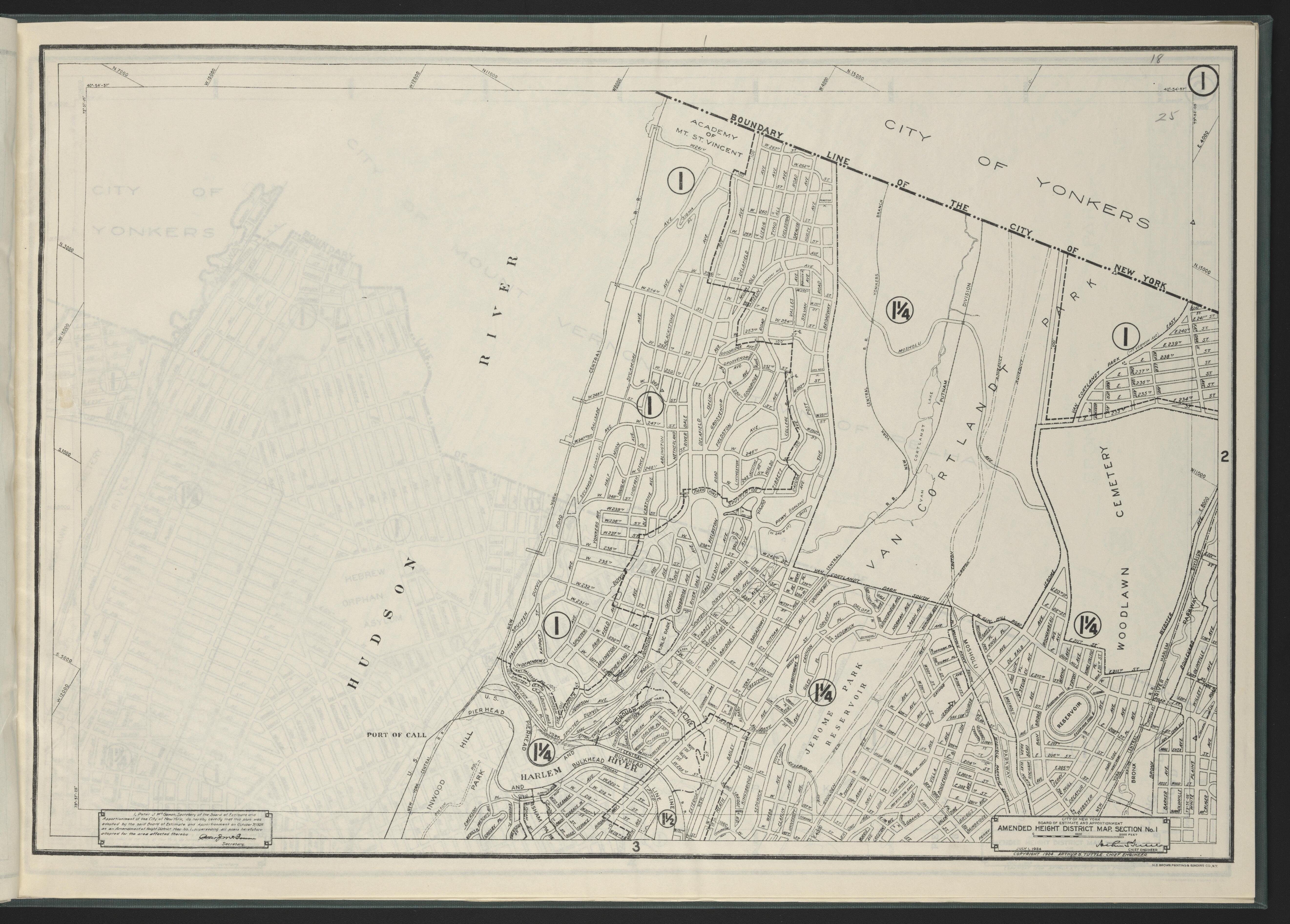 Old Map of , Vermillion County, New York [1924] Image 3 of Height ...