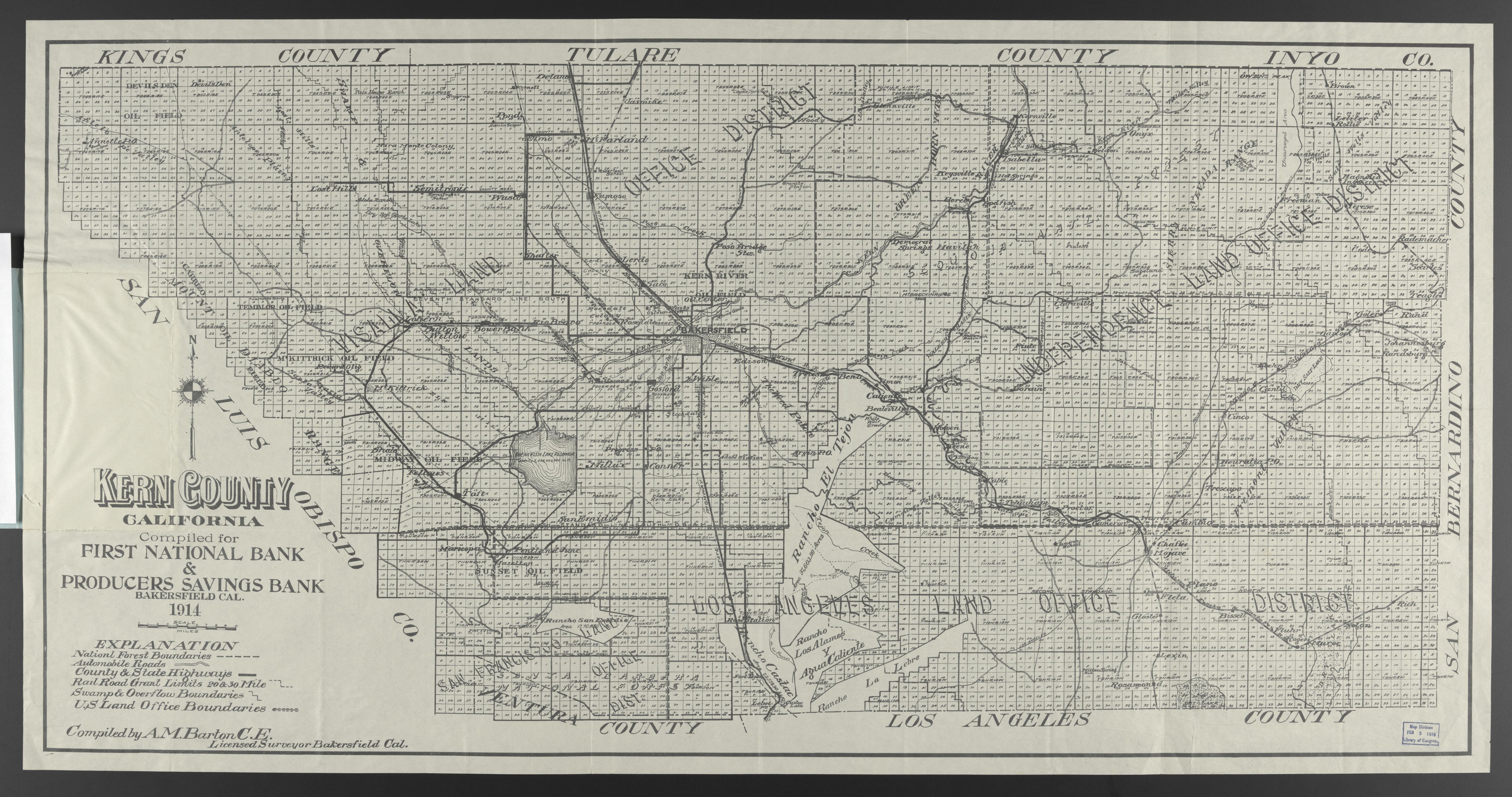 Old Map of California, Kern County, [1902] CA Drawer 145, Folder 12 ...
