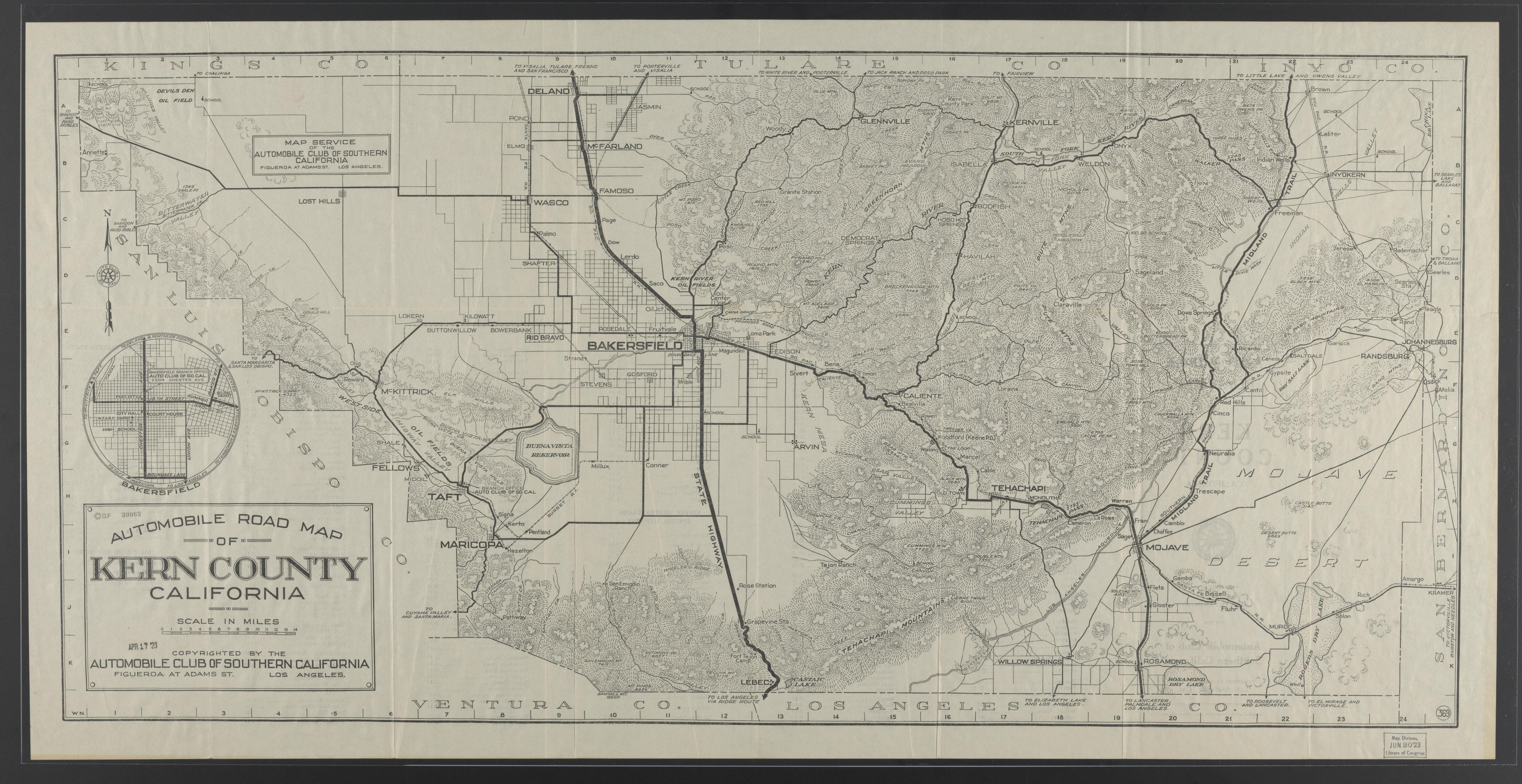 Old Map of California, Kern County, [1902] CA Drawer 145, Folder 17 ...