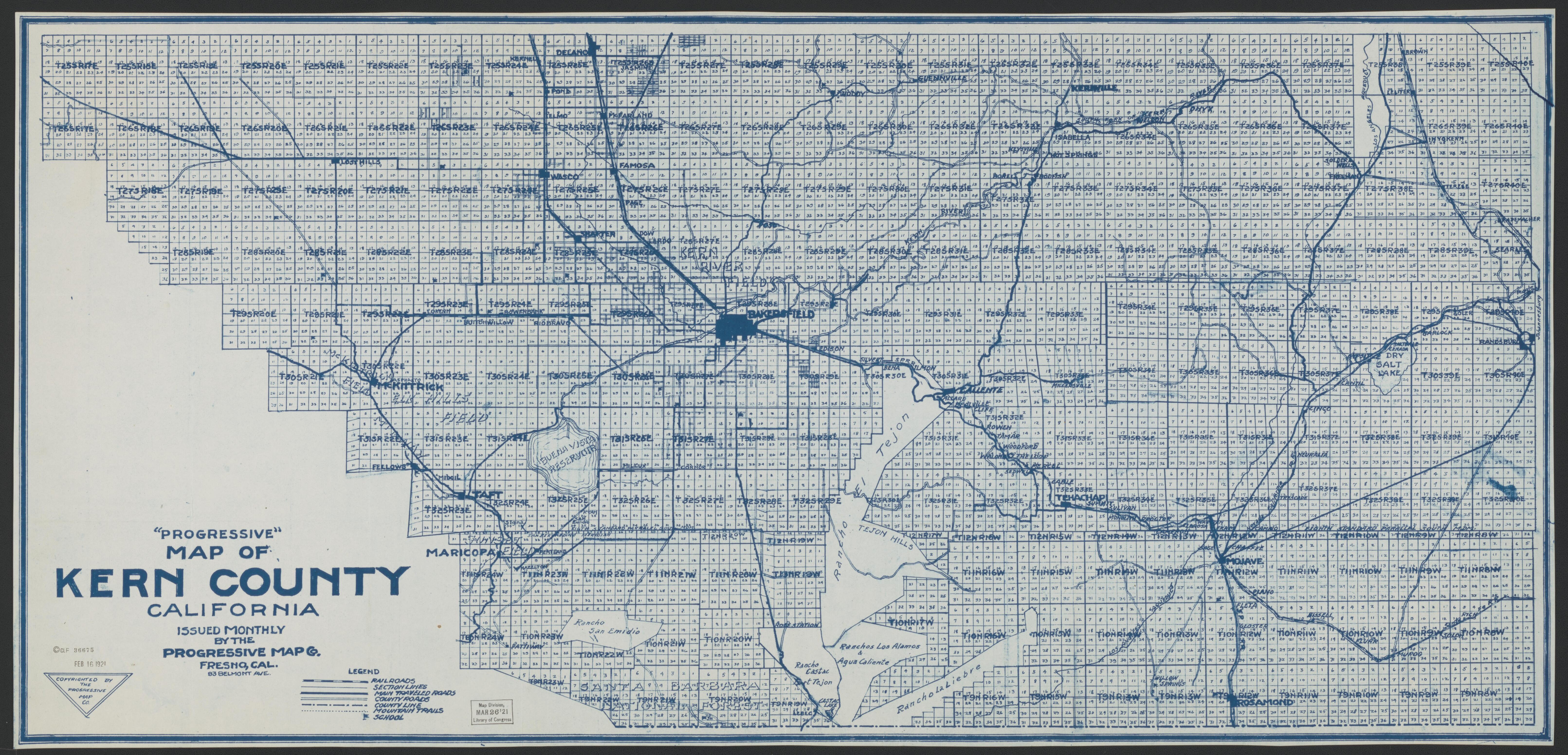 Old Map of California, Kern County, [1902] CA Drawer 145, Folder 16 ...