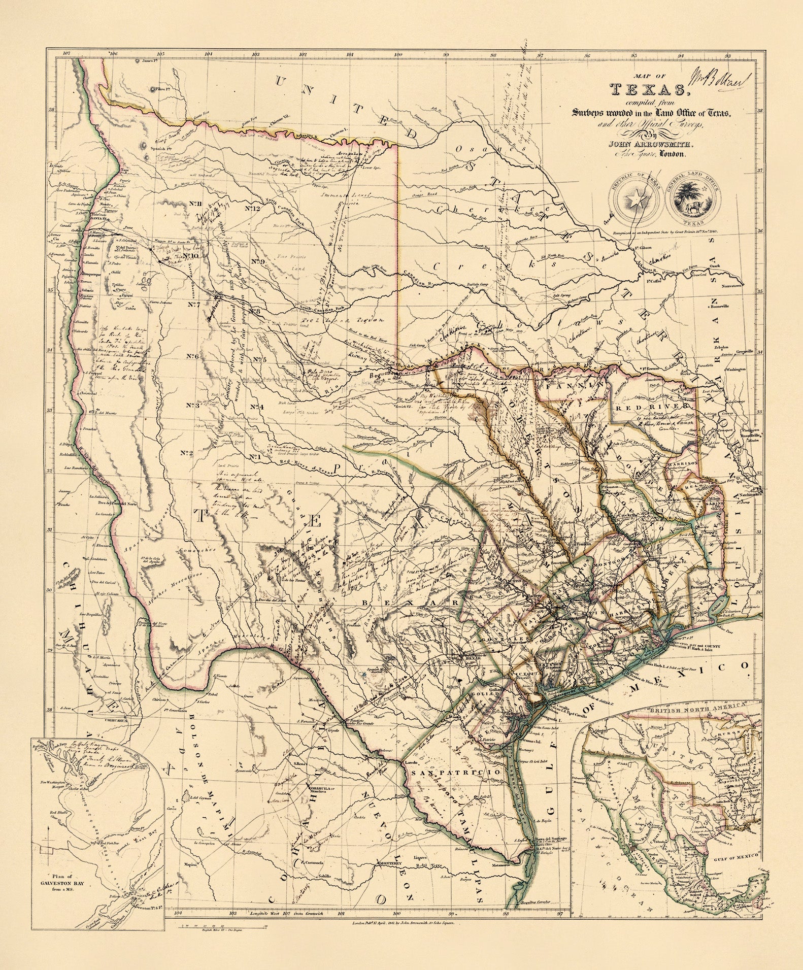 Old Map of Texas [1841] Map of Texas – Relic Map Co.