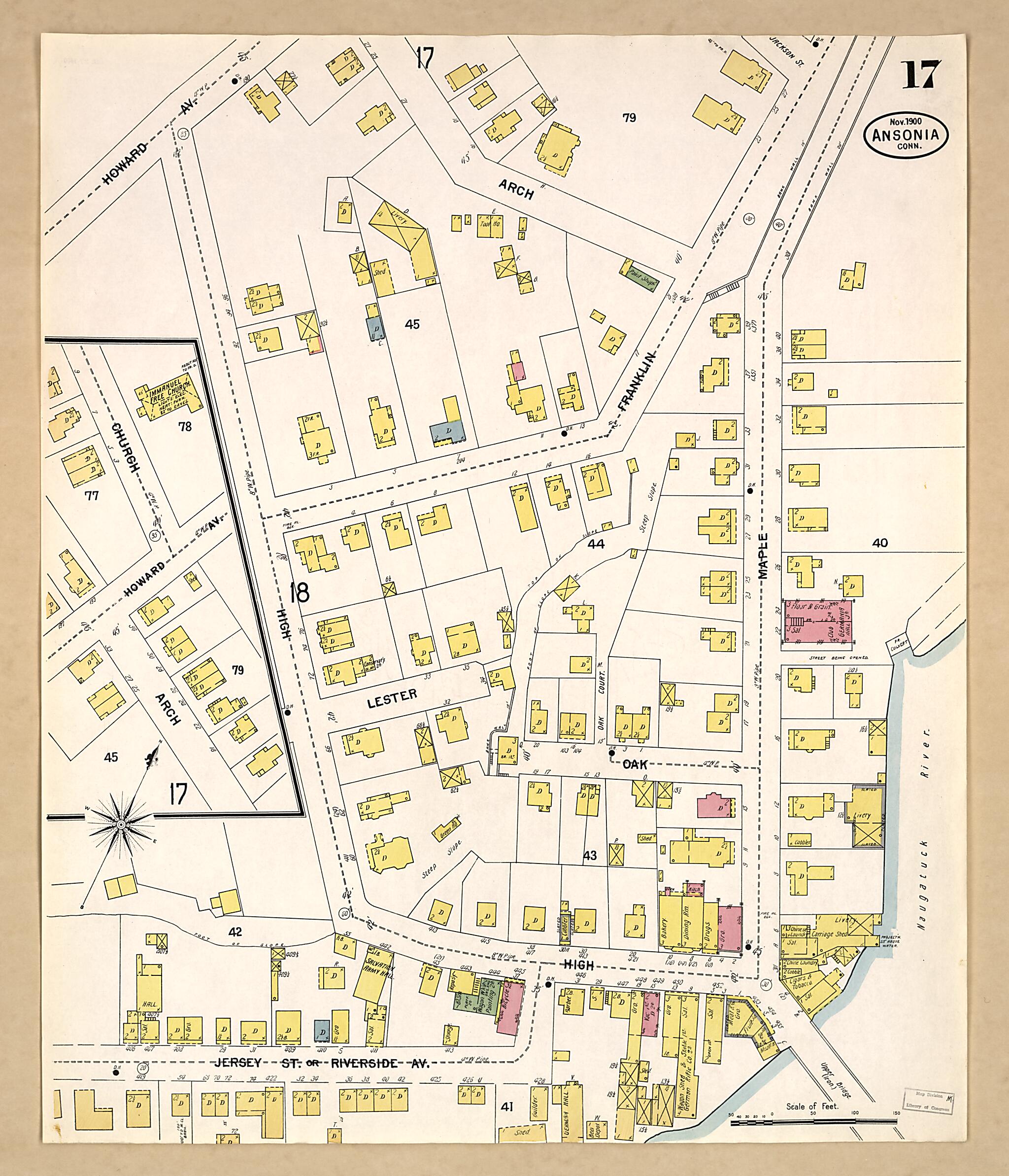 Old Map of Ansonia, New Haven County, Connecticut [1900] Ansonia, New ...