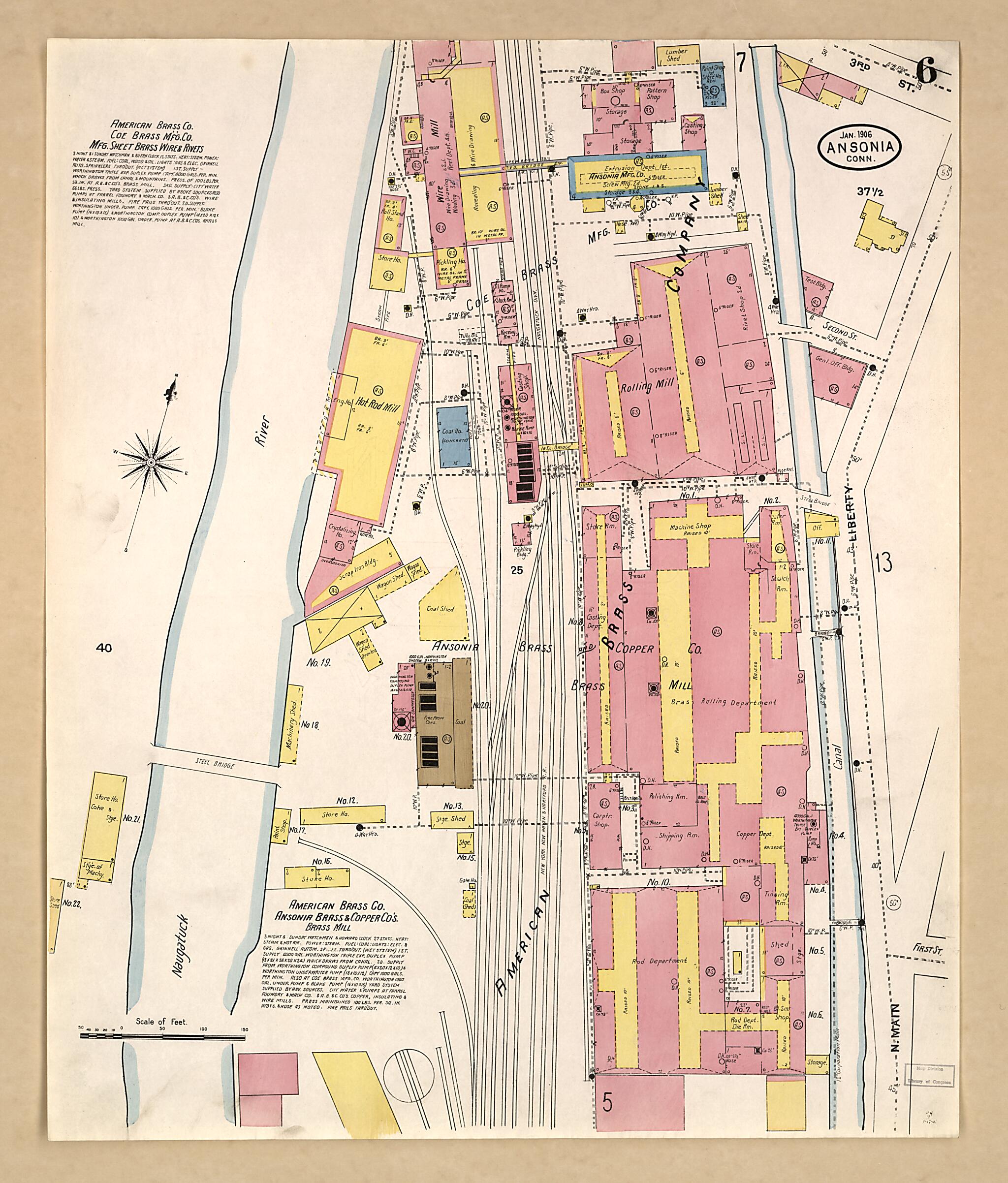 Old Map of Ansonia, New Haven County, Connecticut [1906] Ansonia, New ...