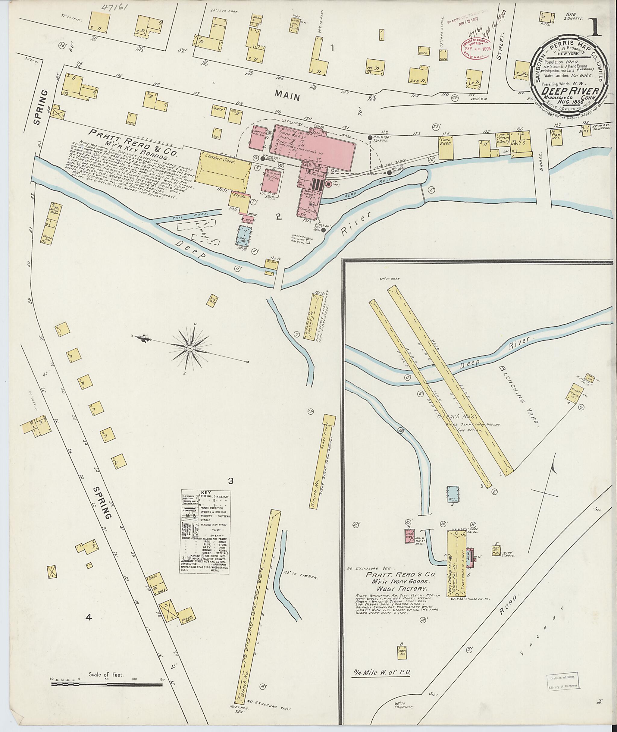 Old Map of Deep River, Middlesex County, Connecticut [1895] Deep River ...