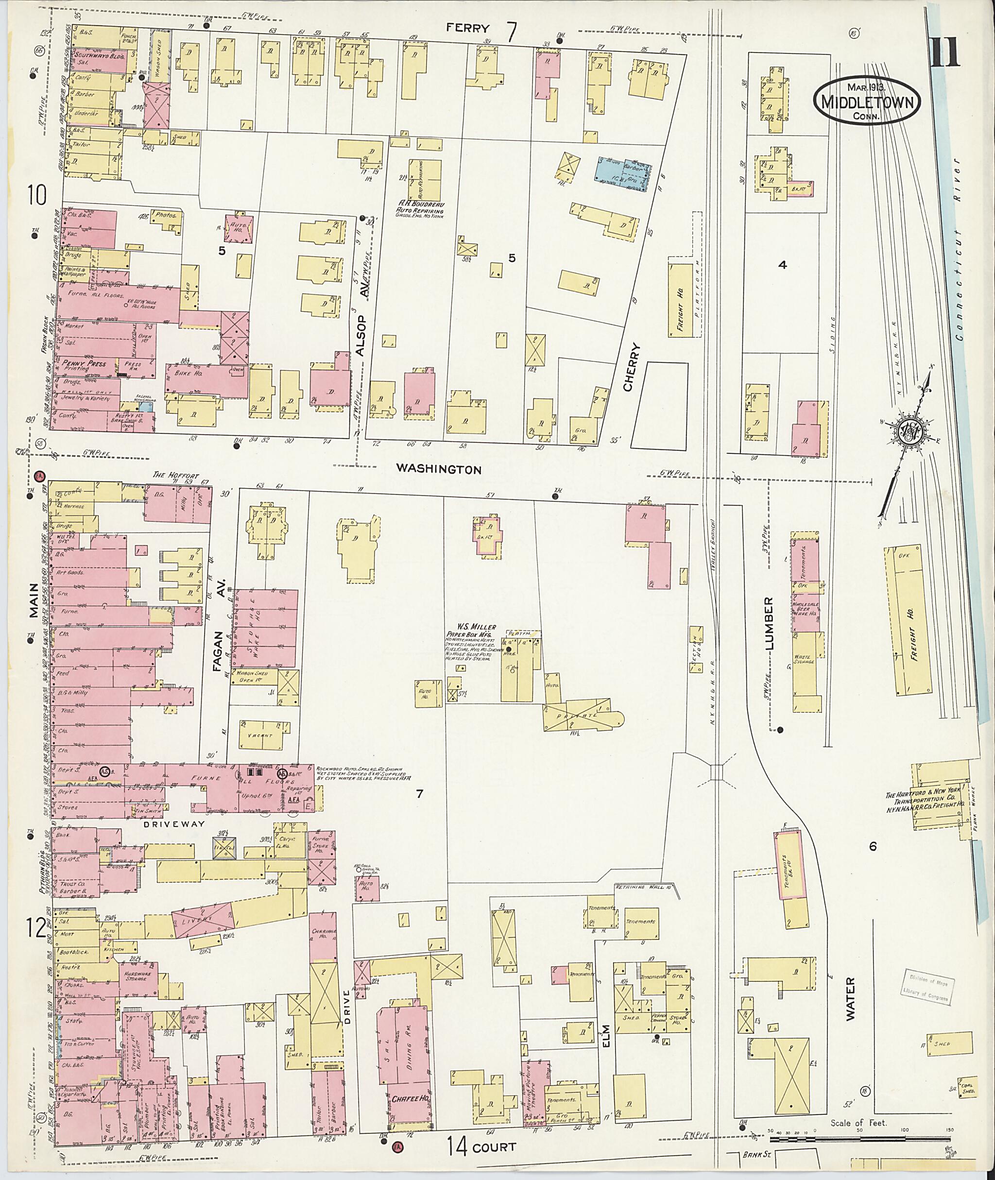 Old Map of Middletown, Middlesex County, Connecticut [1913] Middletown ...