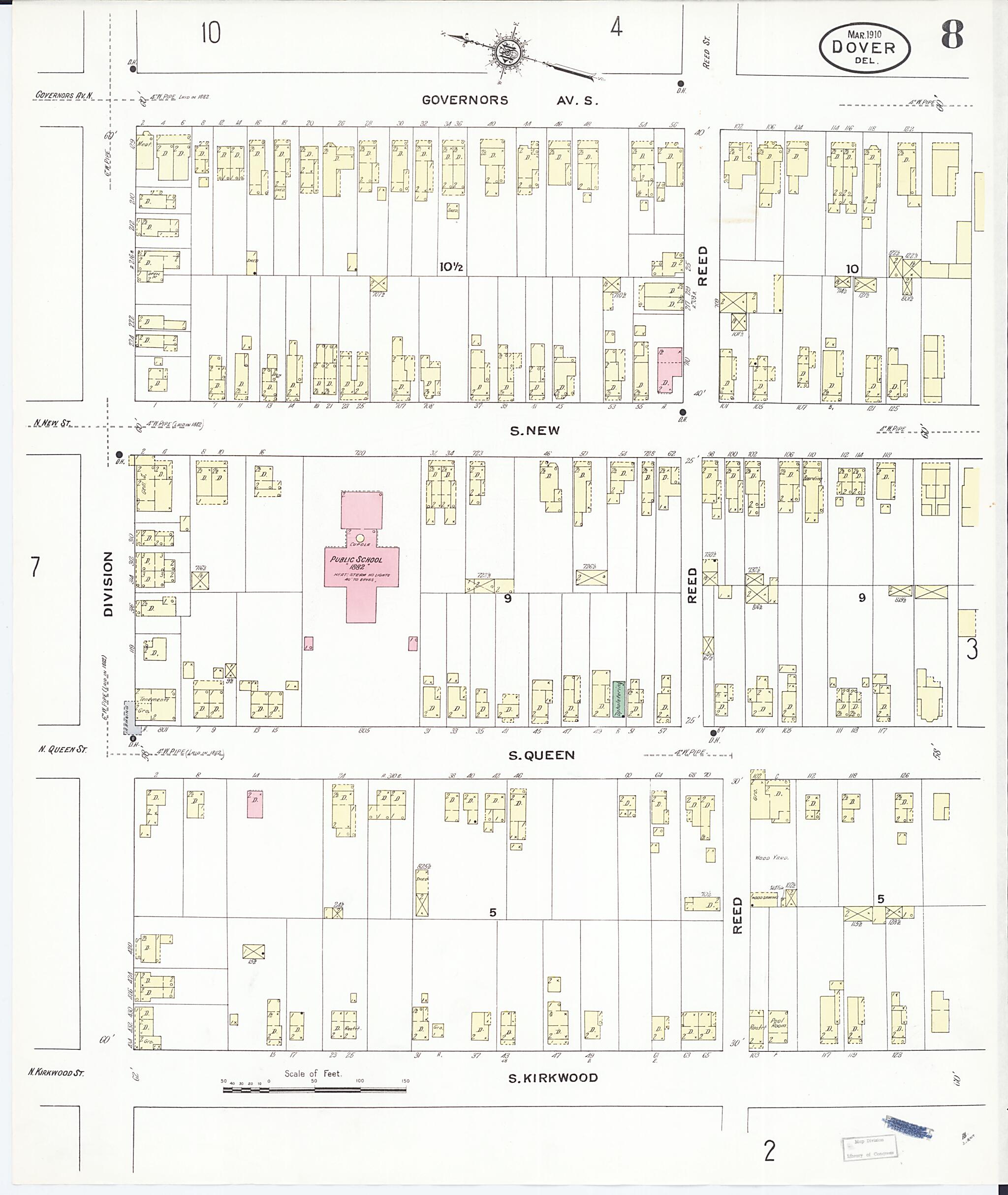 Old Map of Dover, Kent County, Delaware [1910] Dover, Kent County ...