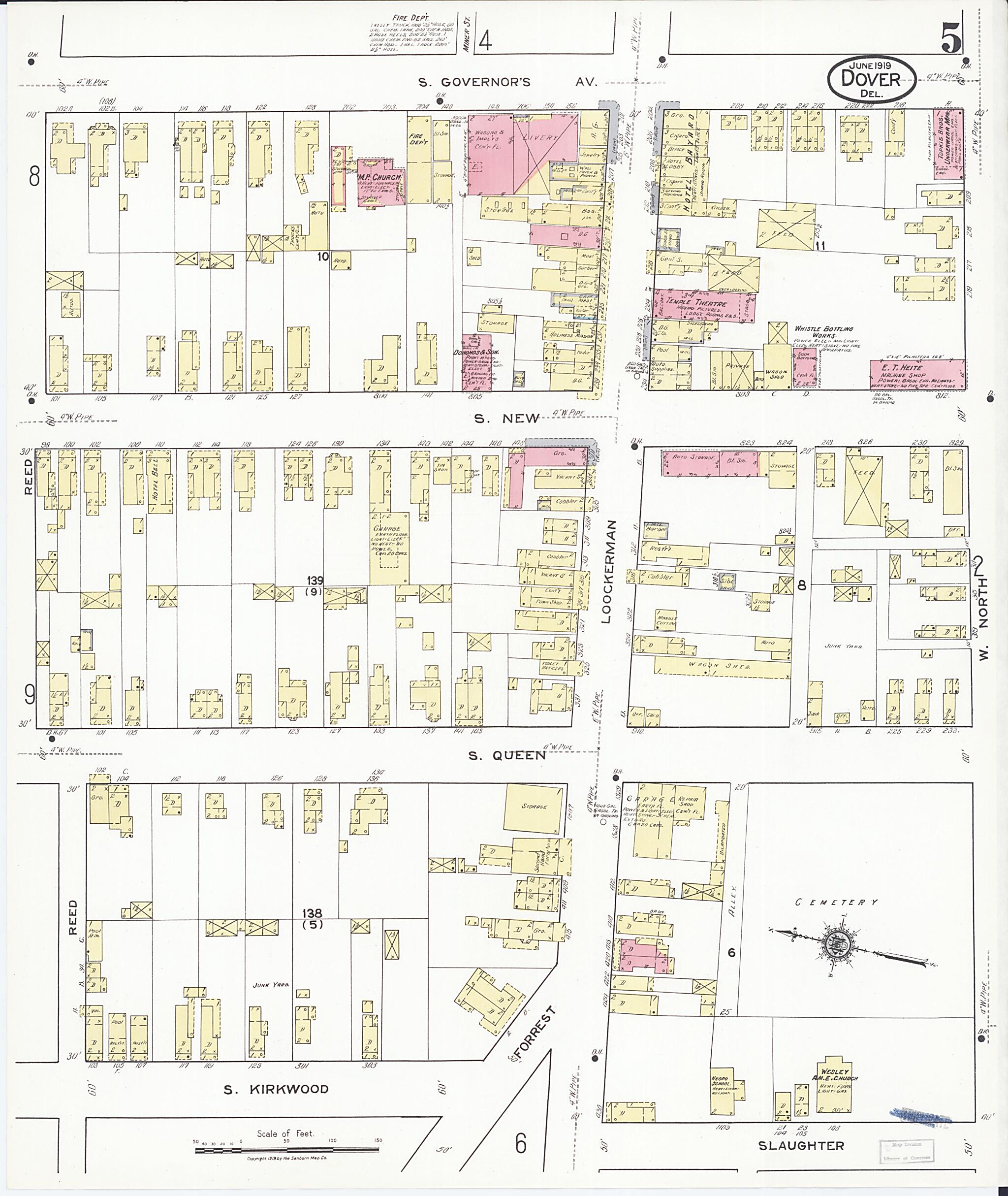 Old Map of Dover, Kent County, Delaware [1919] Dover, Kent County ...