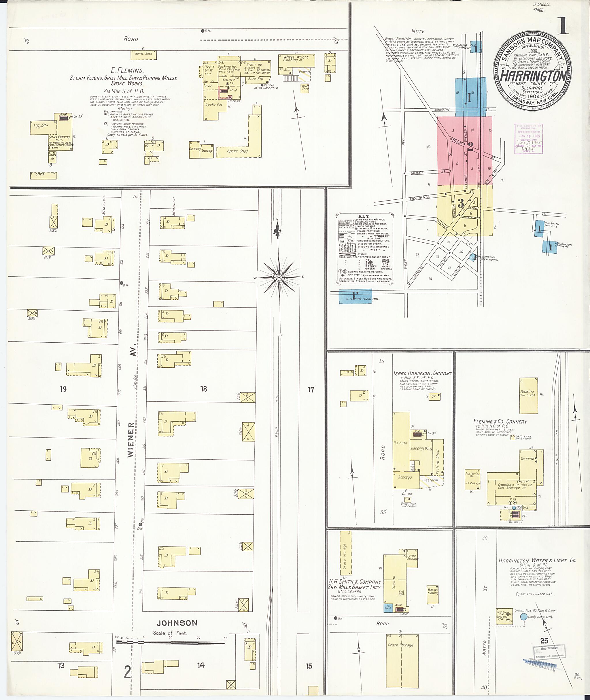 Old Map of Harrington, Kent County, Delaware [1904] Harrington, Kent ...