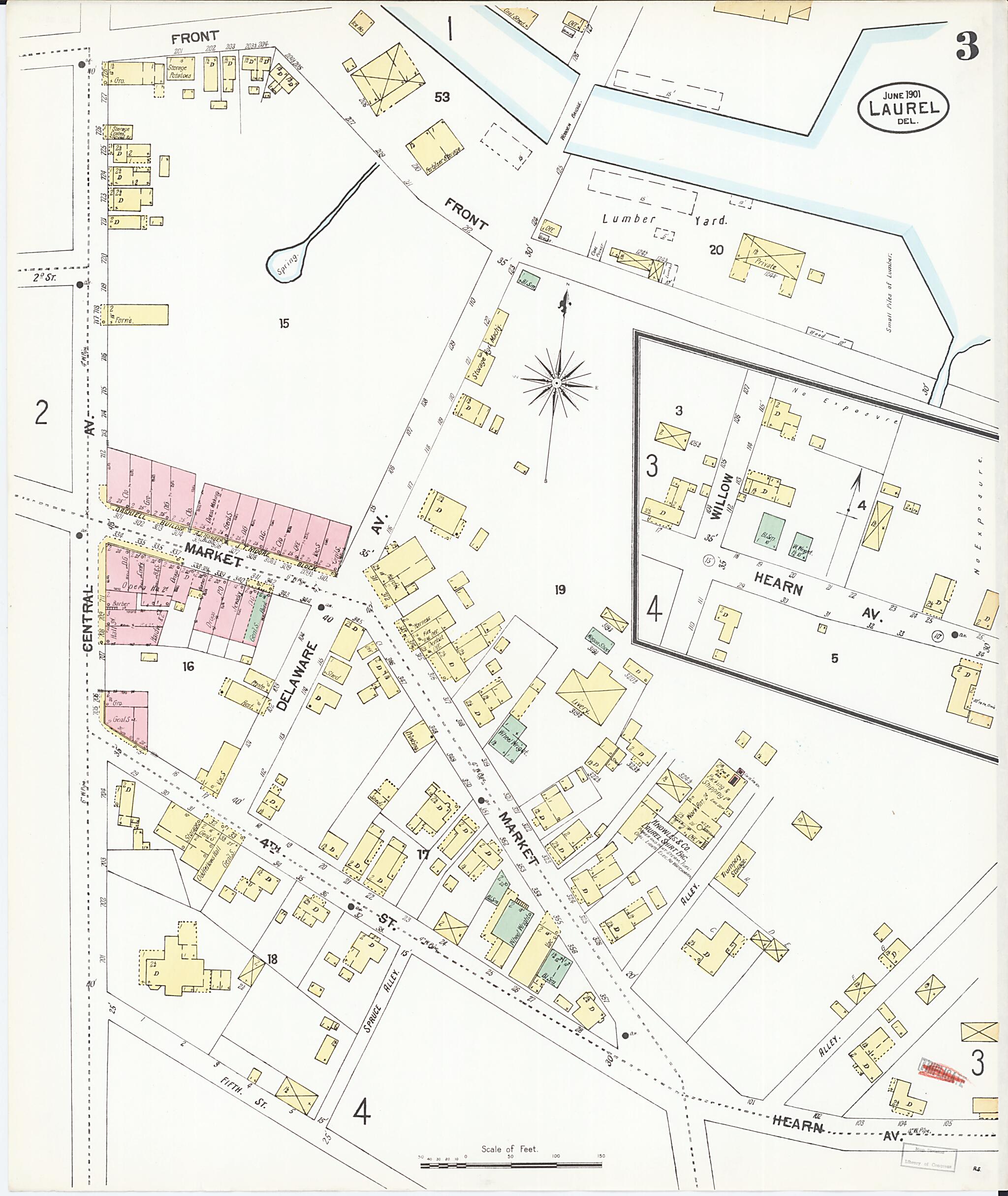 Old Map of Laurel, Sussex County, Delaware [1901] Laurel, Sussex County ...