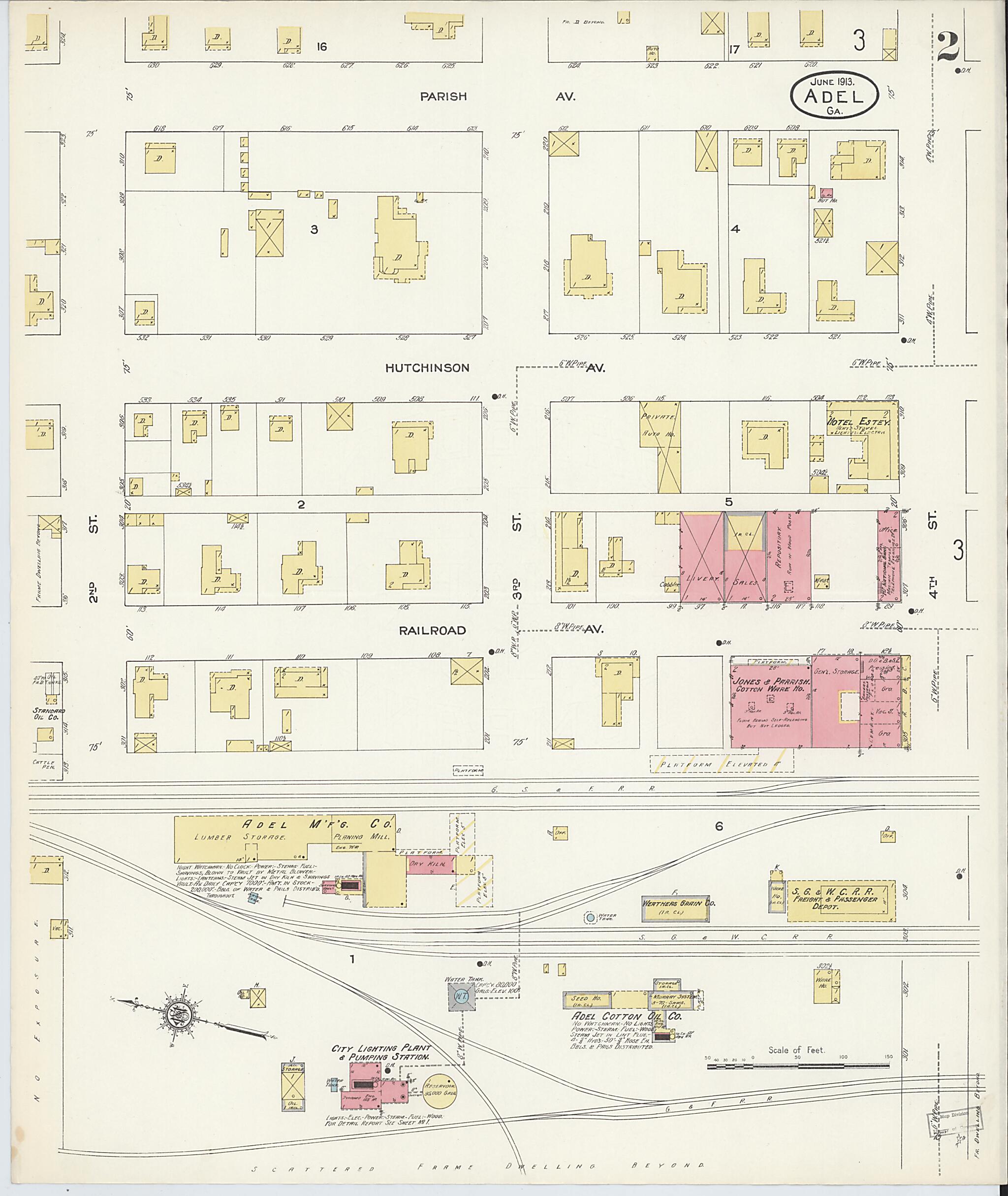 Old Map of Adel, Cook County, Georgia [1913] Adel, Cook County, Georgia ...