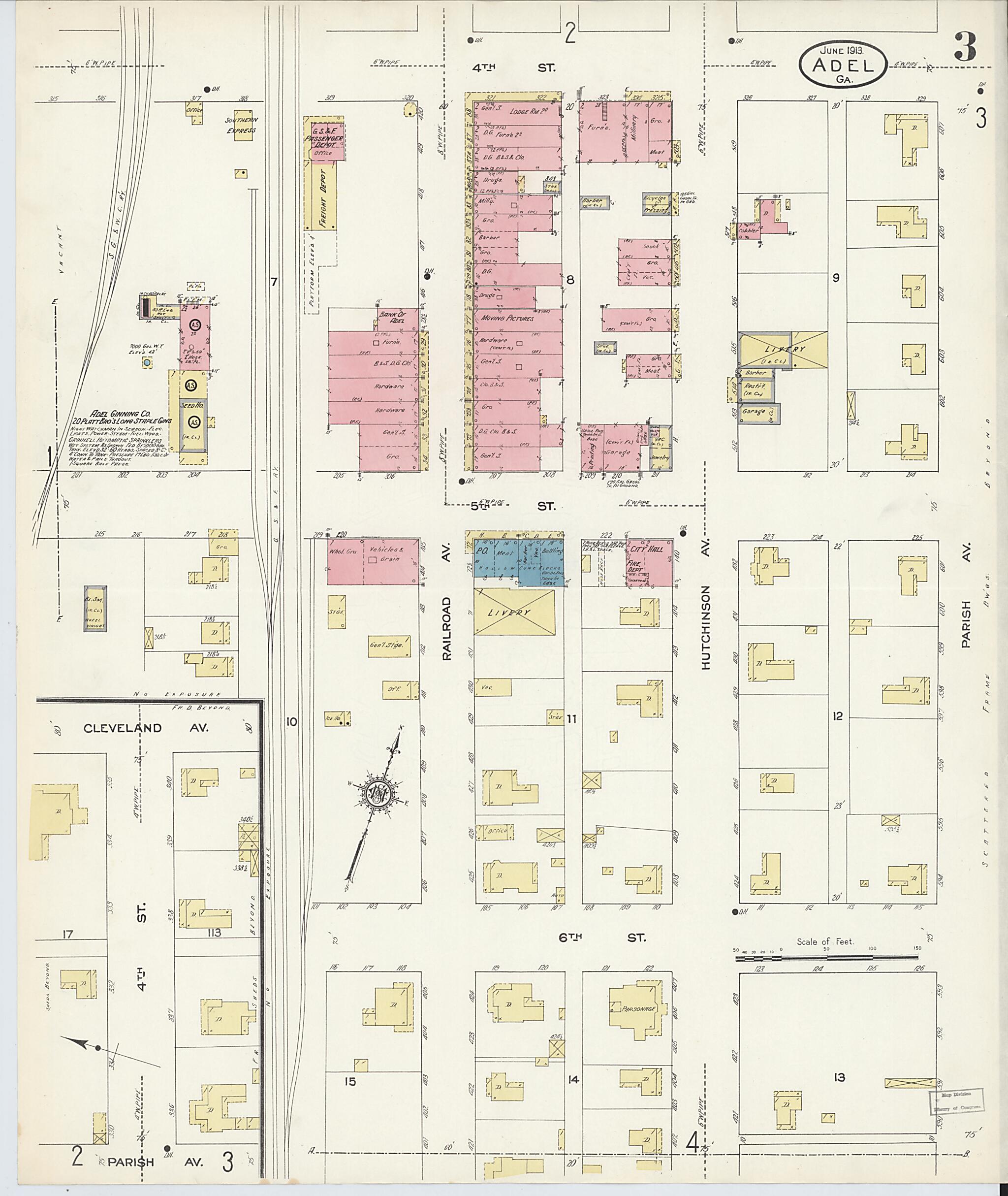 Old Map of Adel, Cook County, Georgia [1913] Adel, Cook County, Georgia ...