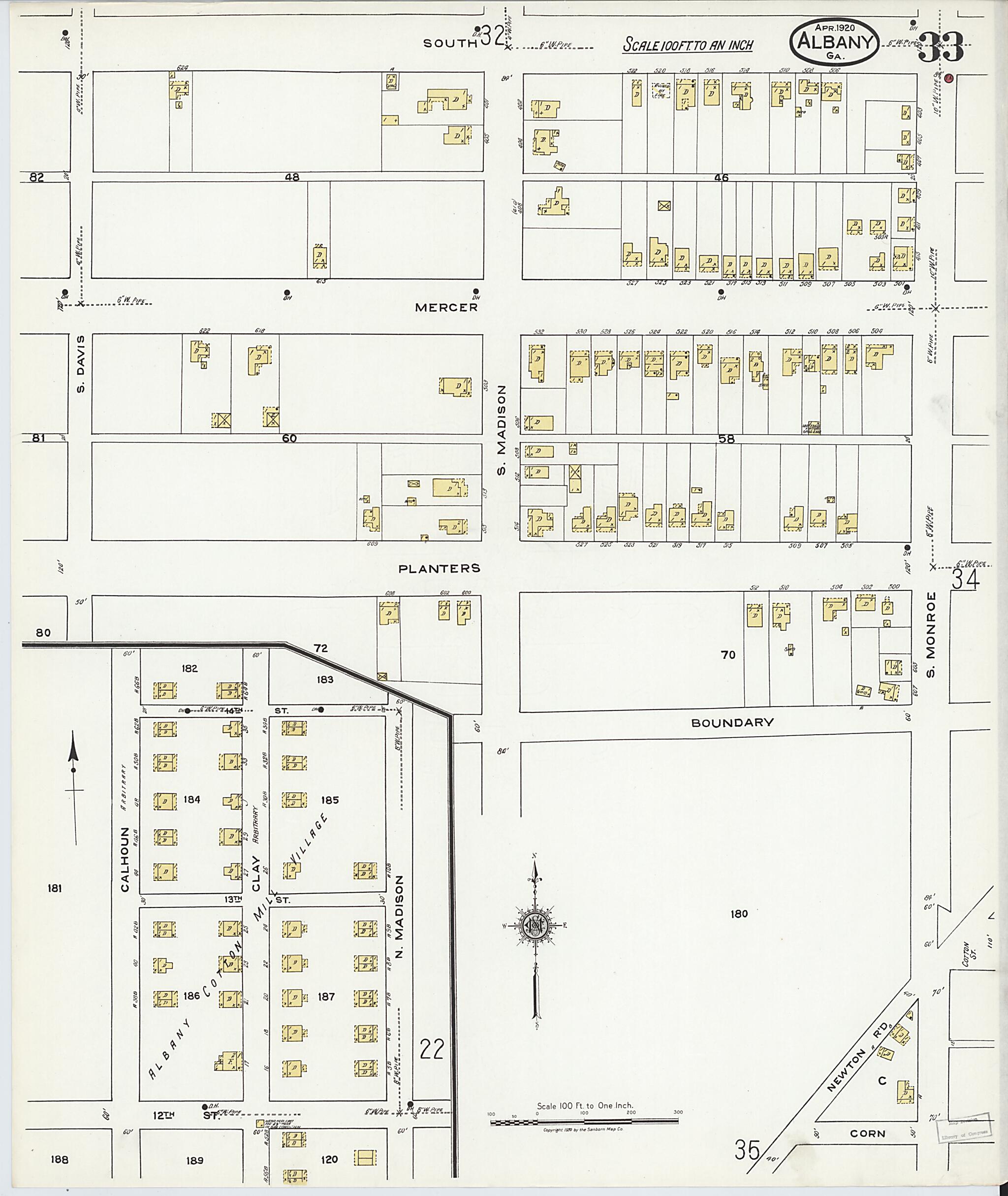 Old Map of Putney, Dougherty County, Georgia [1920] Albany, Dougherty ...