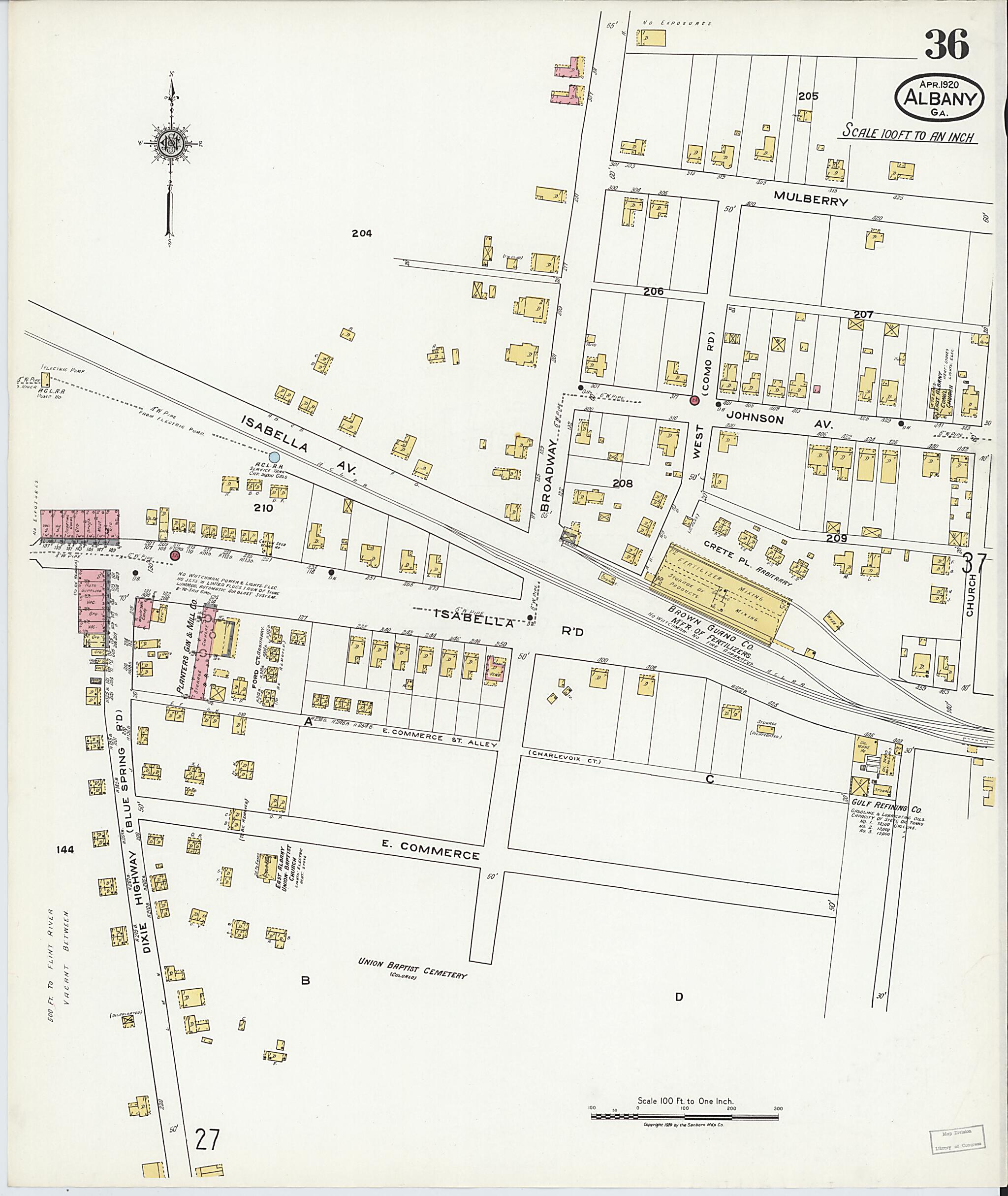 Old Map of Putney, Dougherty County, Georgia [1920] Albany, Dougherty ...
