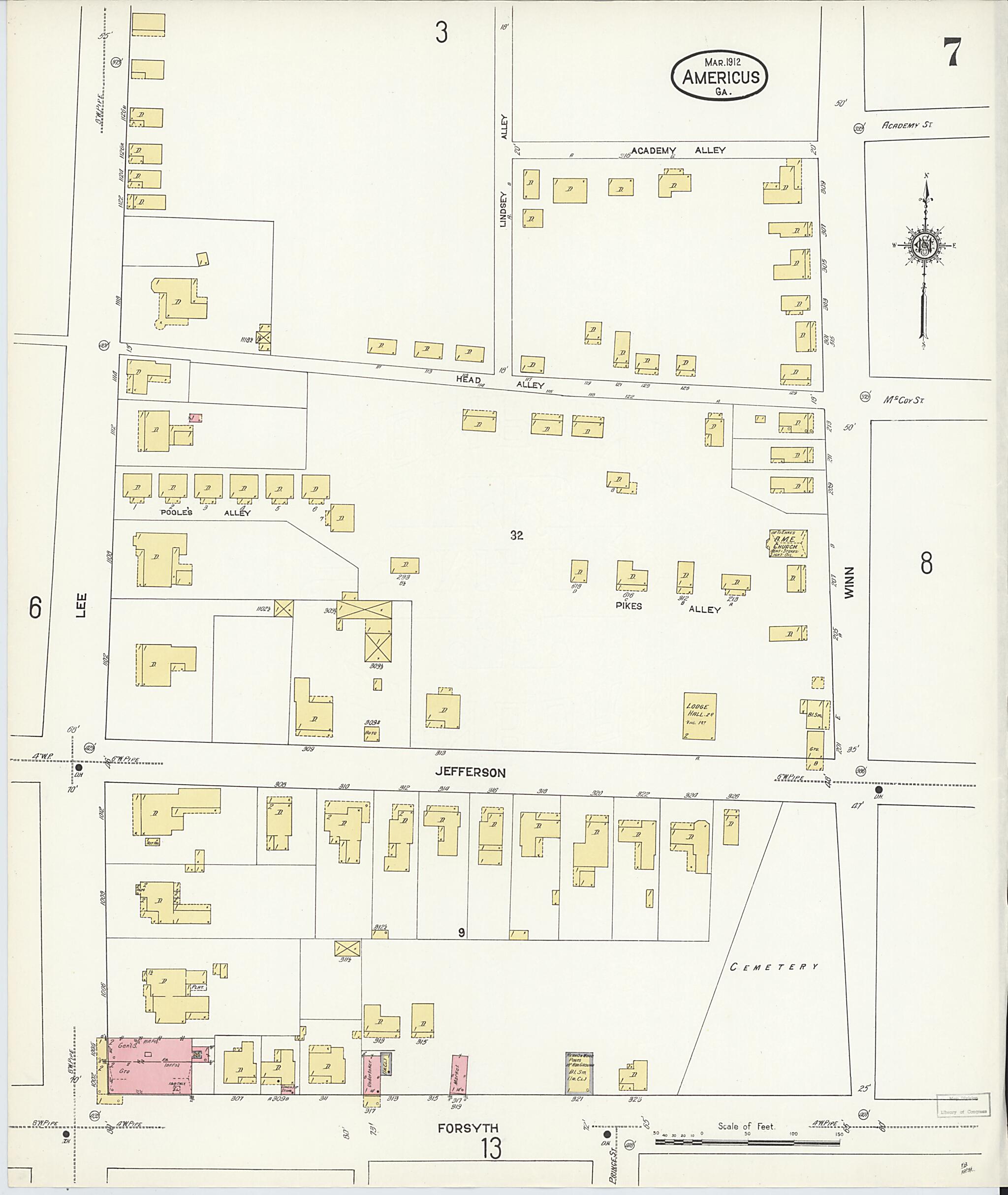 Old Map of Americus, Sumter County, Georgia [1912] Americus, Sumter ...
