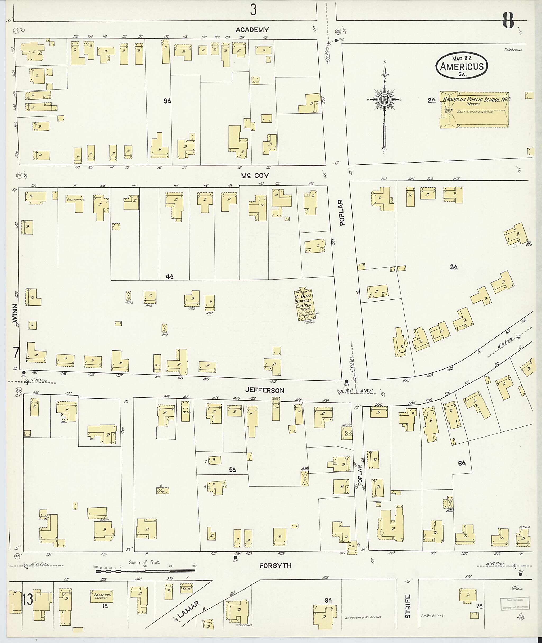 Old Map of Americus, Sumter County, Georgia [1912] Americus, Sumter ...