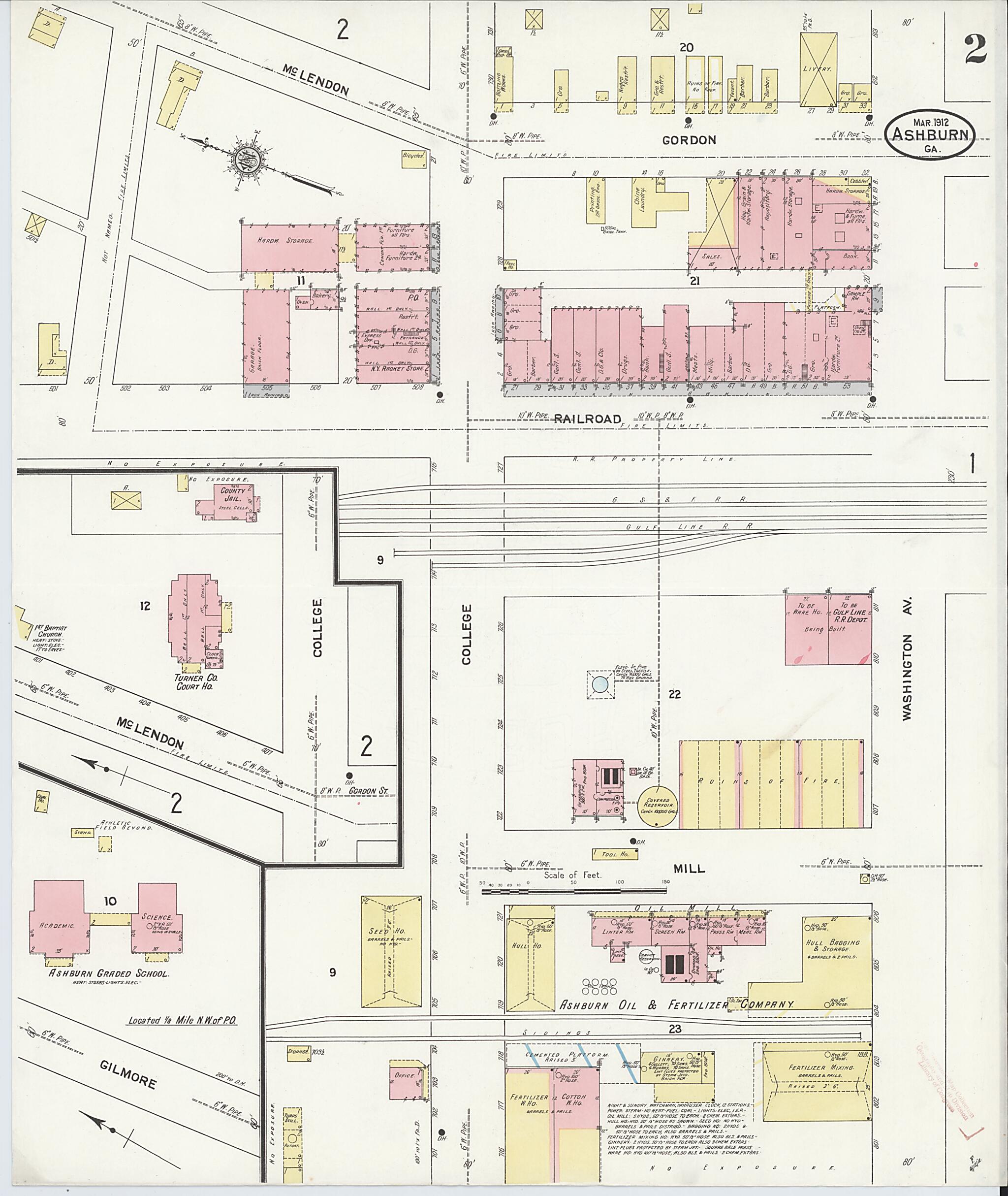 Old Map of Ashburn, Turner County, Georgia [1912] Ashburn, Turner ...