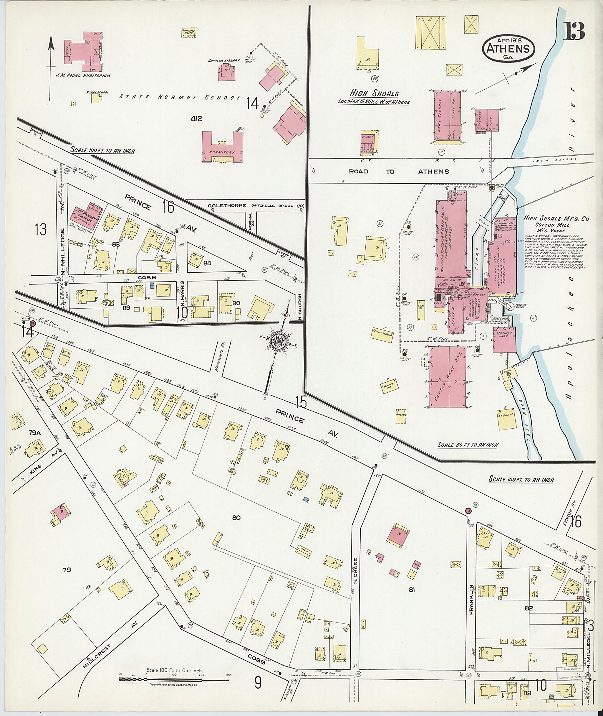 Old Map of Athens, Clarke County, Georgia [1918] Athens, Clarke County ...