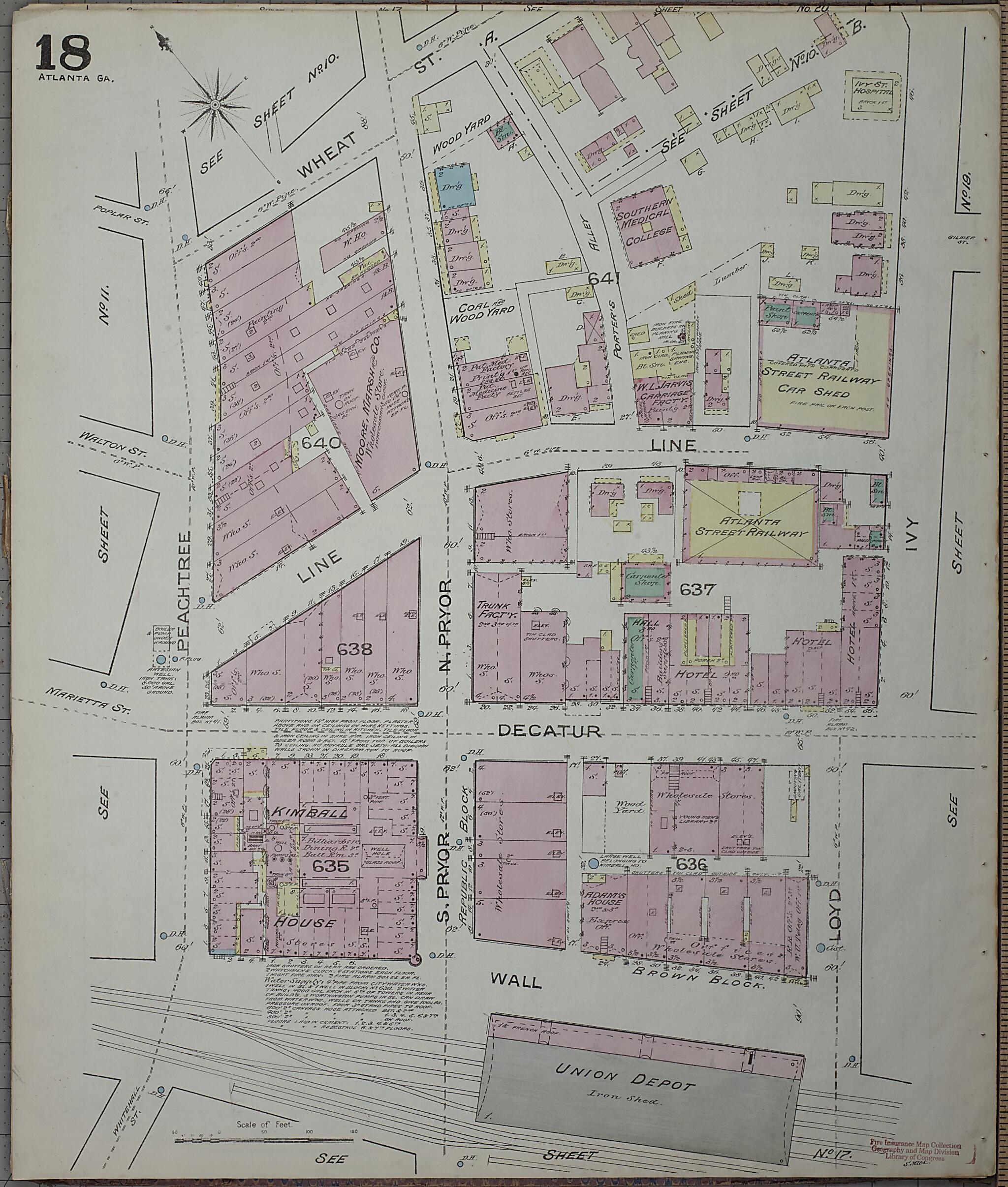 Old Map of Atlanta, Fulton County, Georgia [1886] Atlanta, Fulton ...