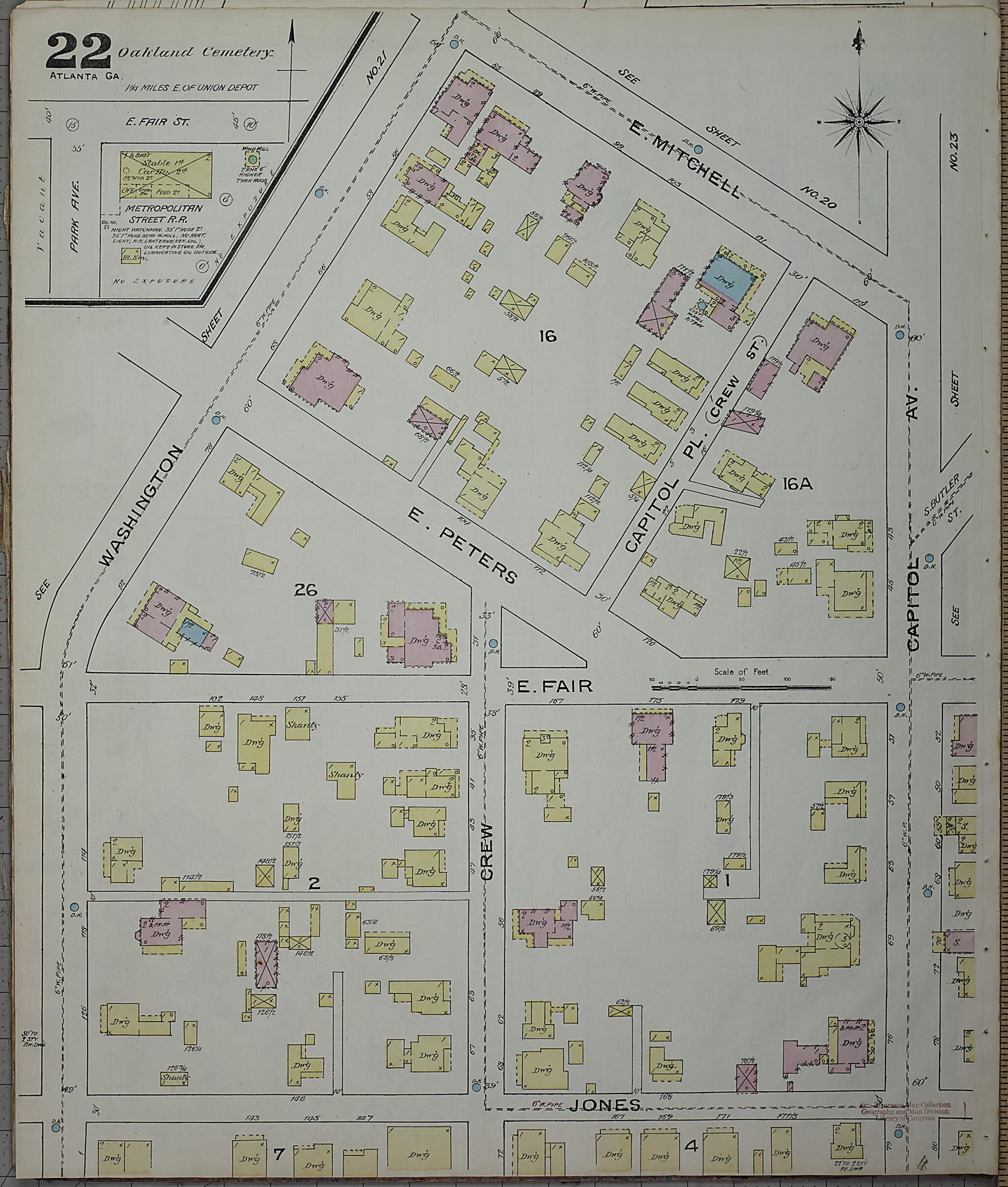 Old Map of Atlanta, Fulton County, Georgia [1886] Atlanta, Fulton ...