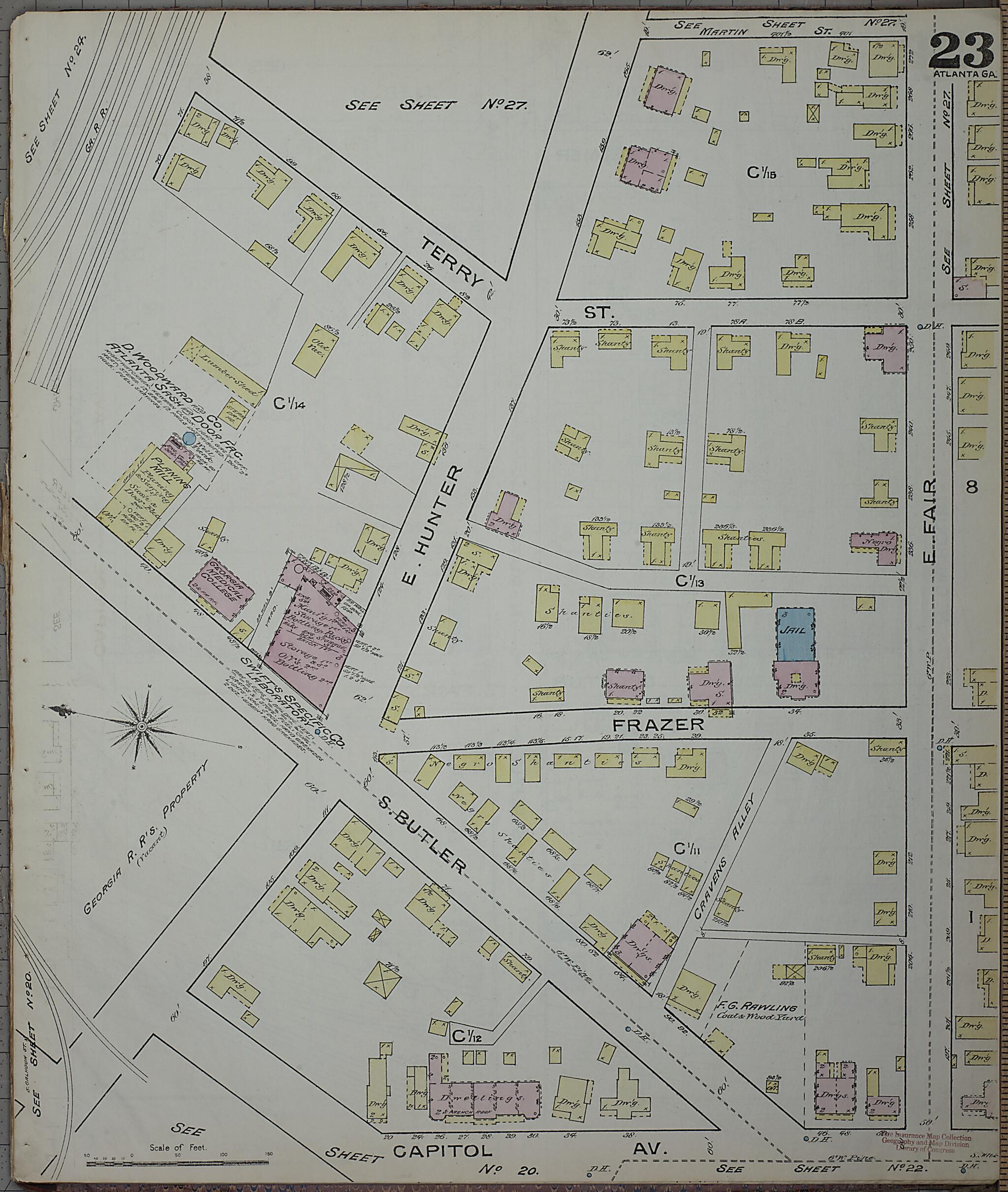 Old Map of Atlanta, Fulton County, Georgia [1886] Atlanta, Fulton ...