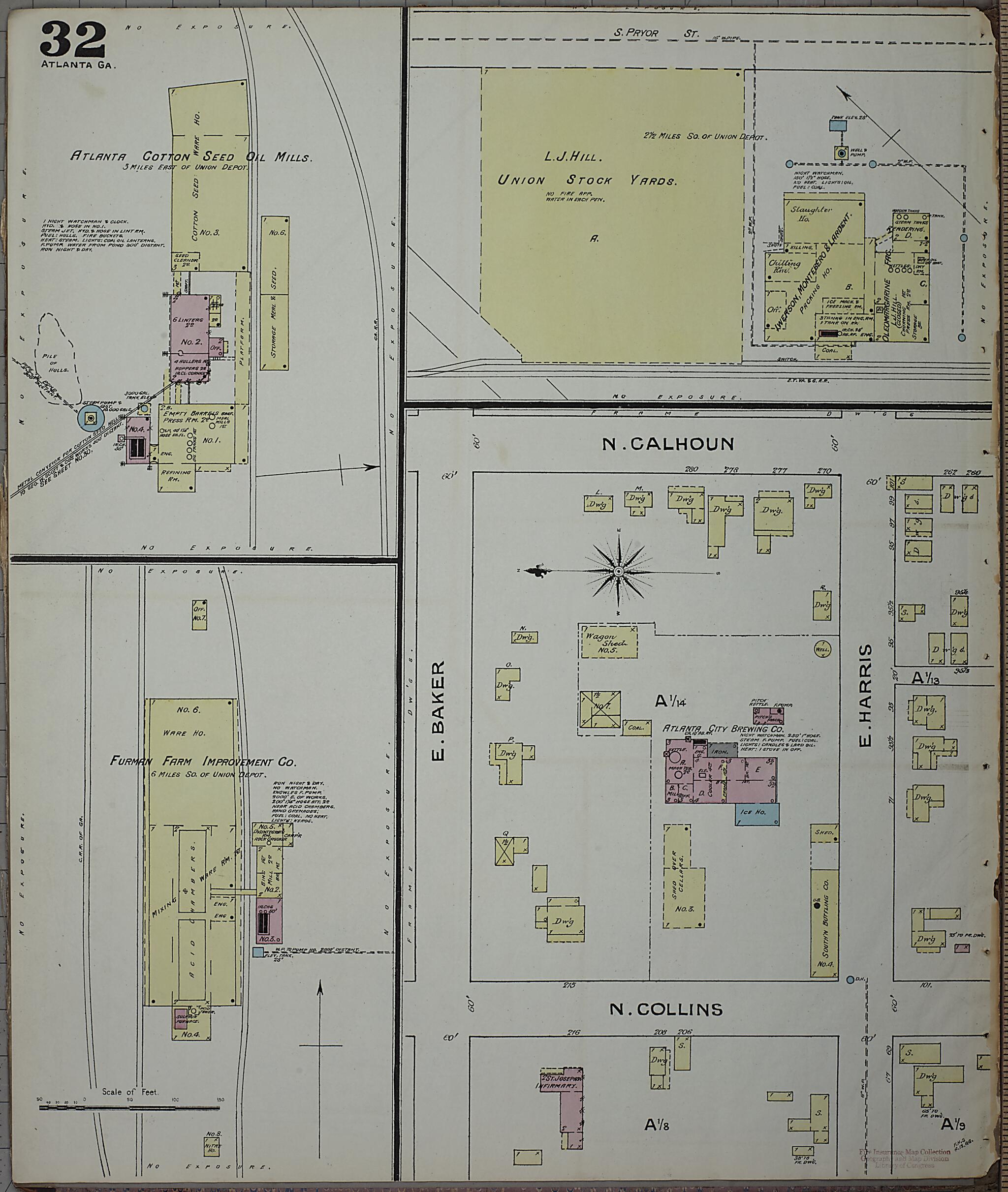 Old Map of Atlanta, Fulton County, Georgia [1886] Atlanta, Fulton ...