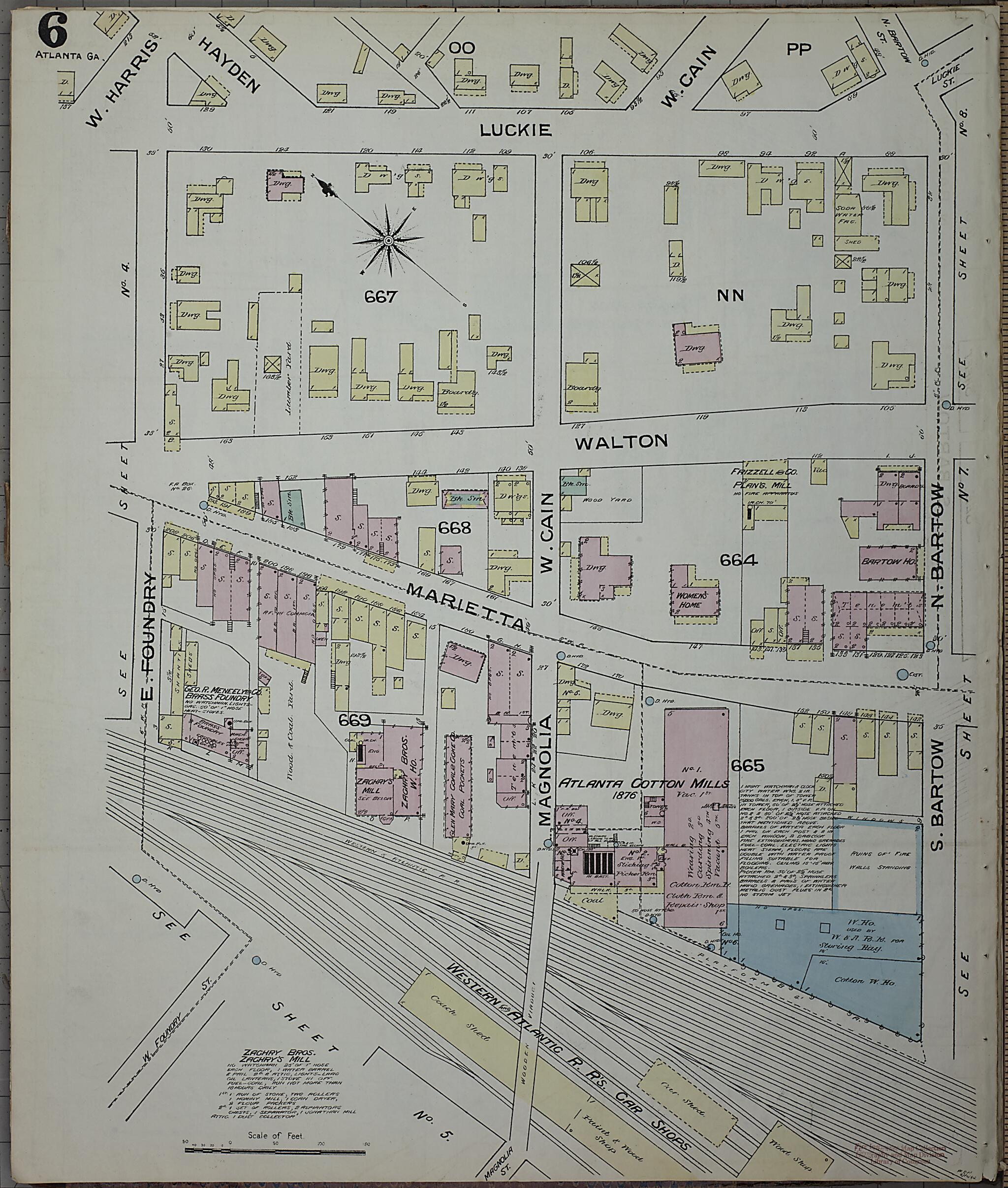 Old Map of Atlanta, Fulton County, Georgia [1886] Atlanta, Fulton ...