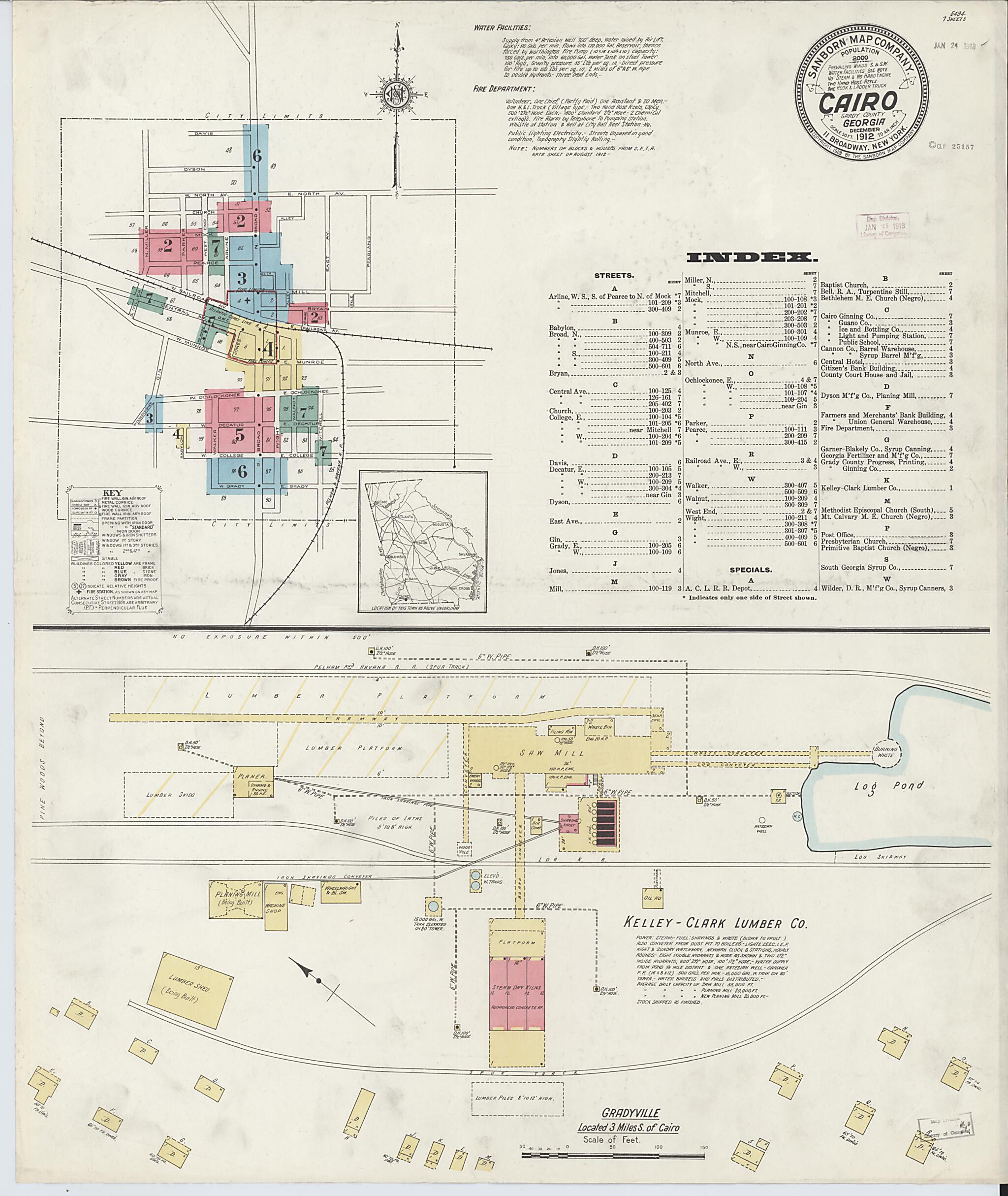 Old Map of Cairo, Grady County, Georgia [1912] Cairo, Grady County ...