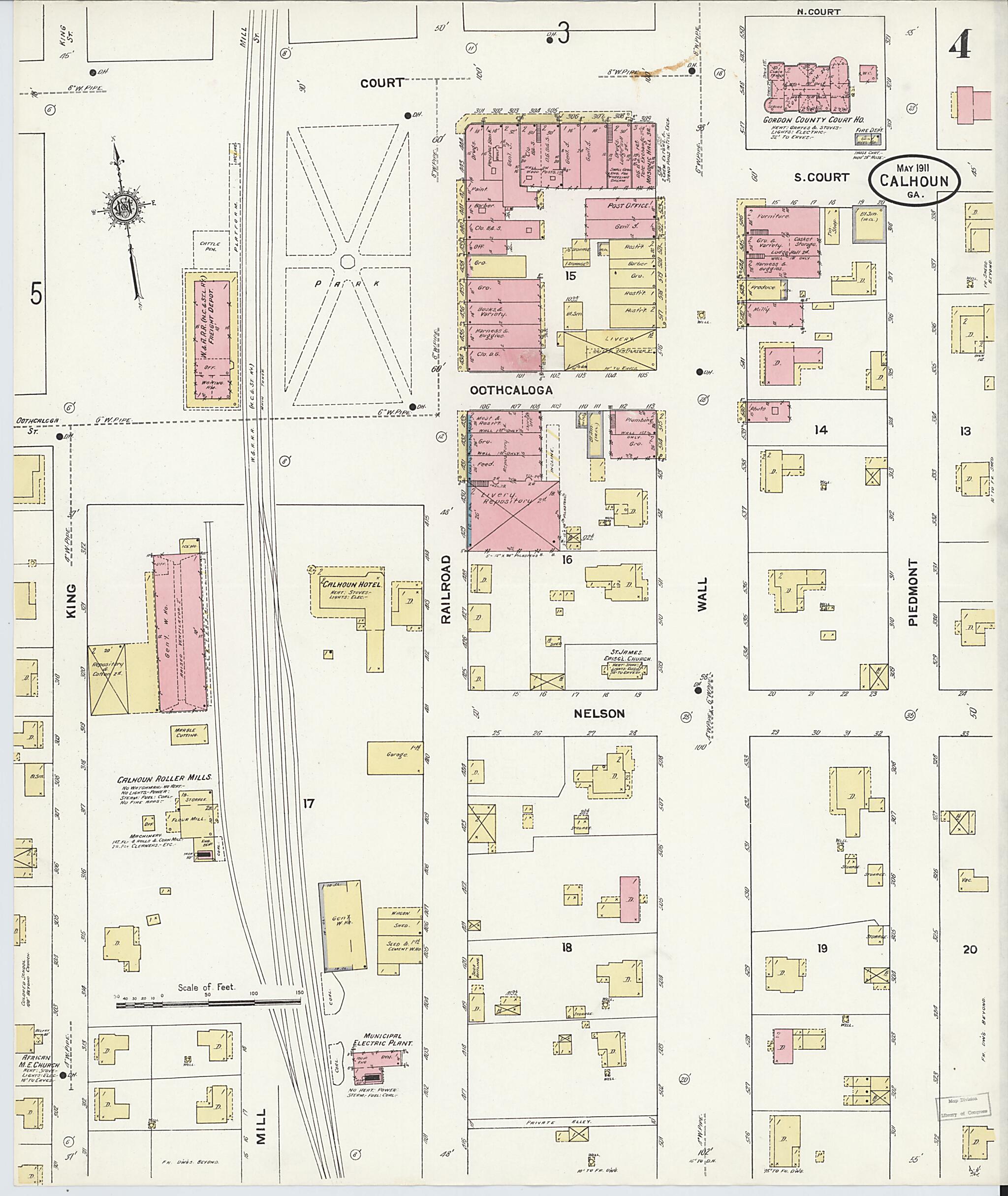 Old Map of Calhoun, Gordon County, Georgia [1911] Calhoun, Gordon ...