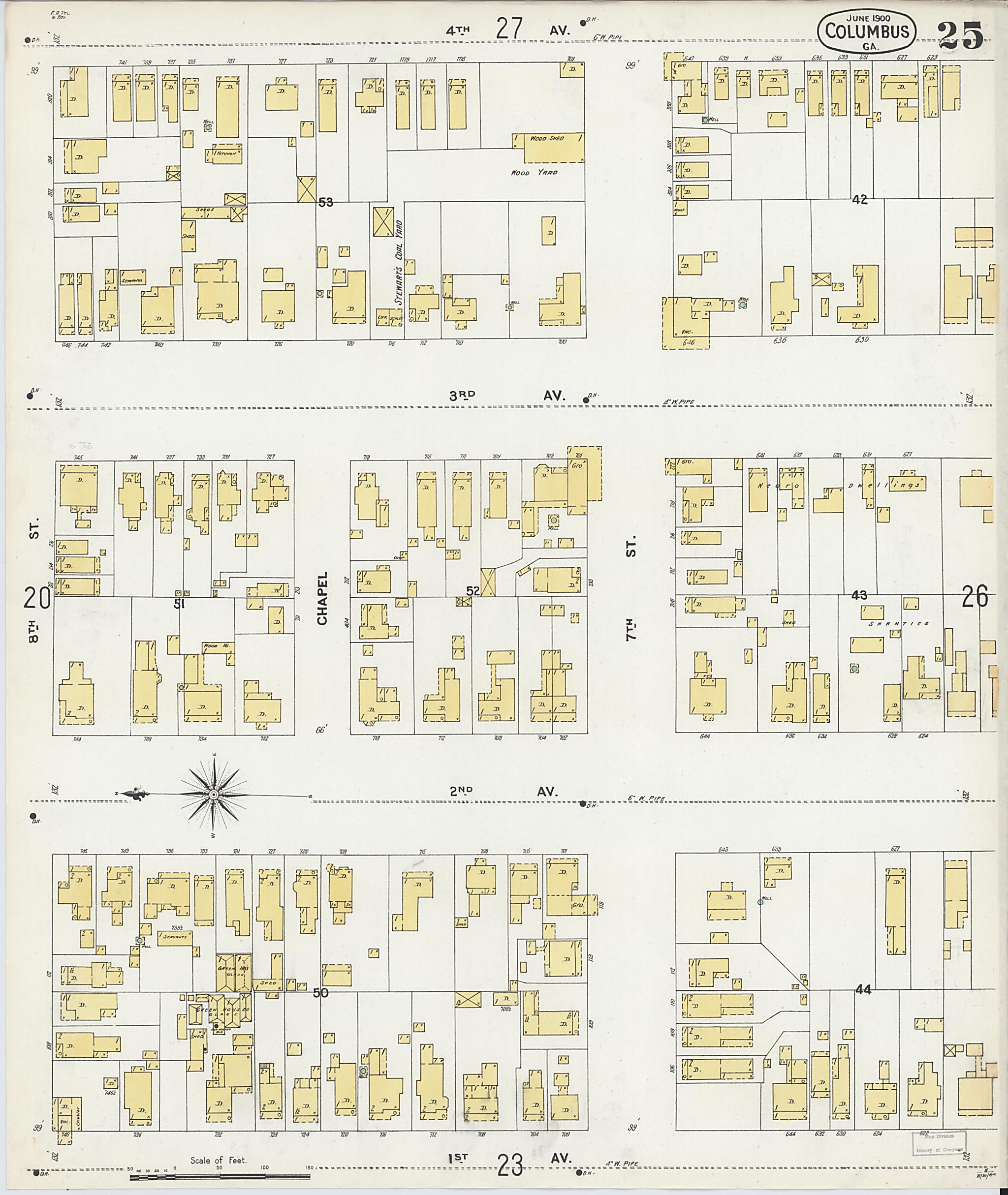 Old Map of Columbus, Muscogee County, Georgia [1900] Columbus, Muscogee ...