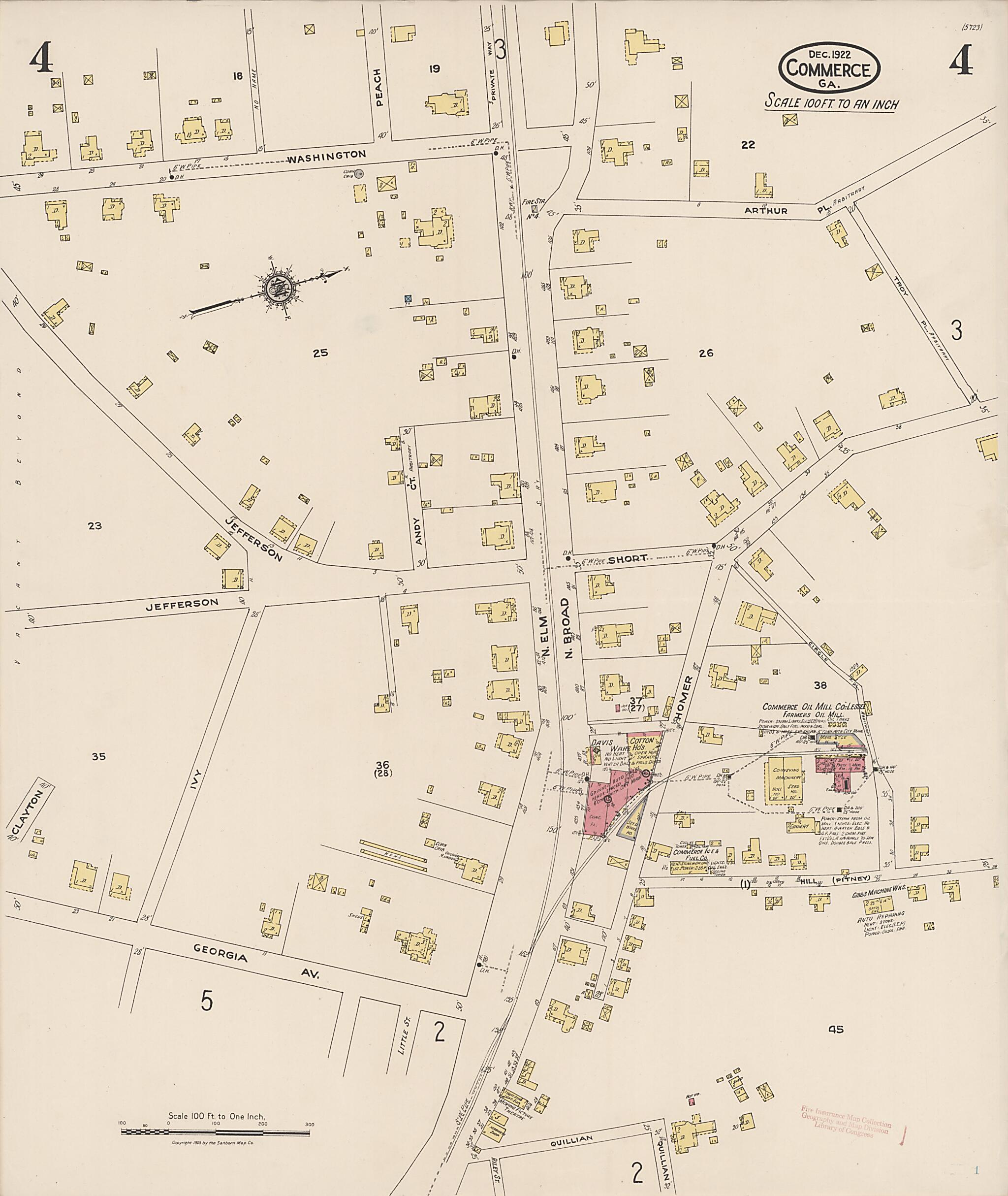 Old Map of Commerce, Jackson County, Georgia [1922] Commerce, Jackson ...