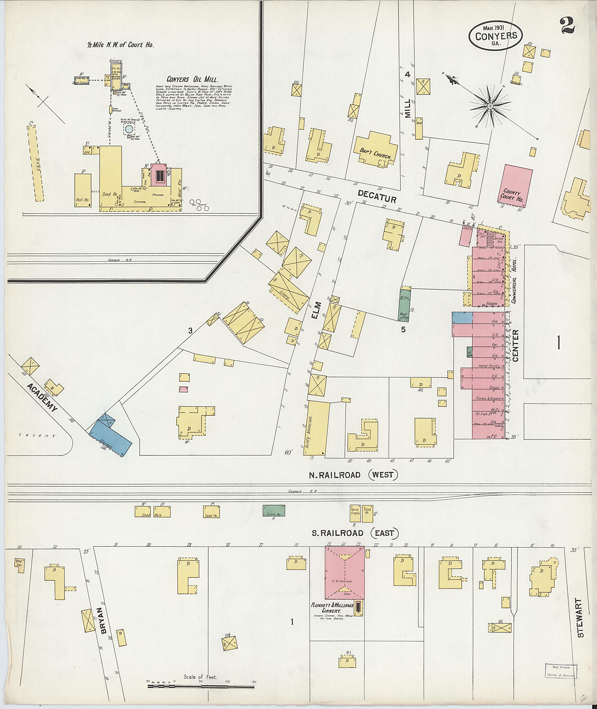 Old Map of Conyers, Rockdale County, Georgia [1901] Conyers, Rockdale ...