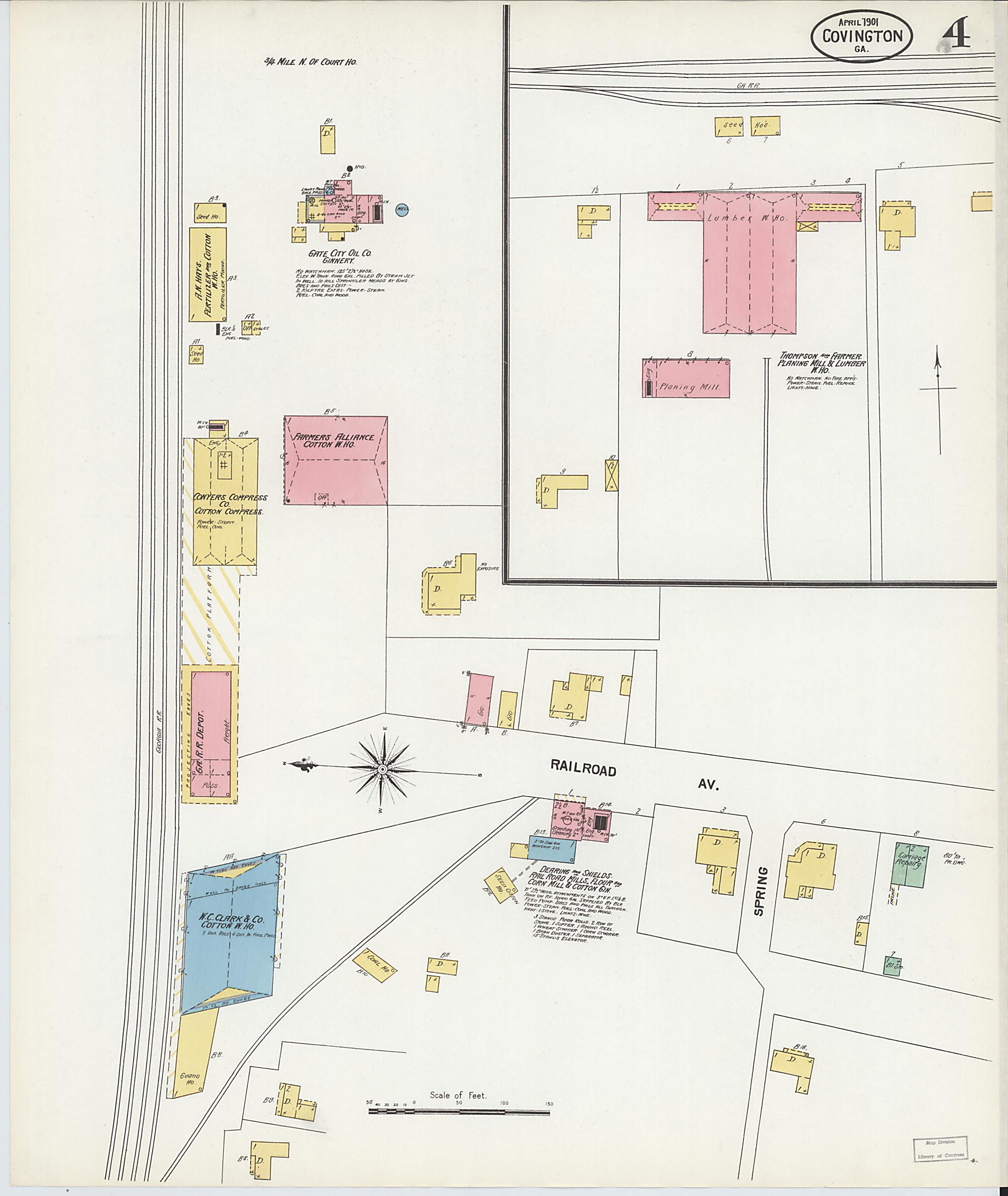 Old Map of Covington, Newton County, Georgia [1901] Covington, Newton ...