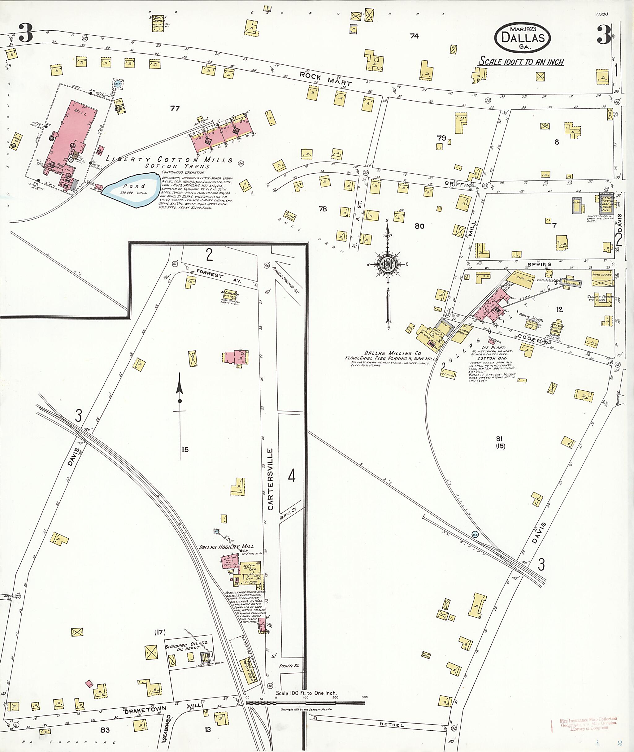 Old Map of Dallas, Paulding County, Georgia [1923] Dallas, Paulding ...