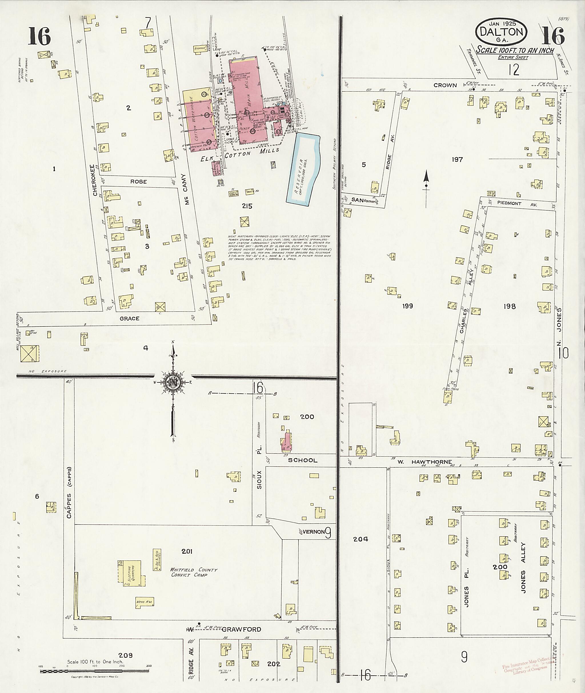 Old Map of Dalton, Whitfield County, Georgia [1925] Dalton, Whitfield ...