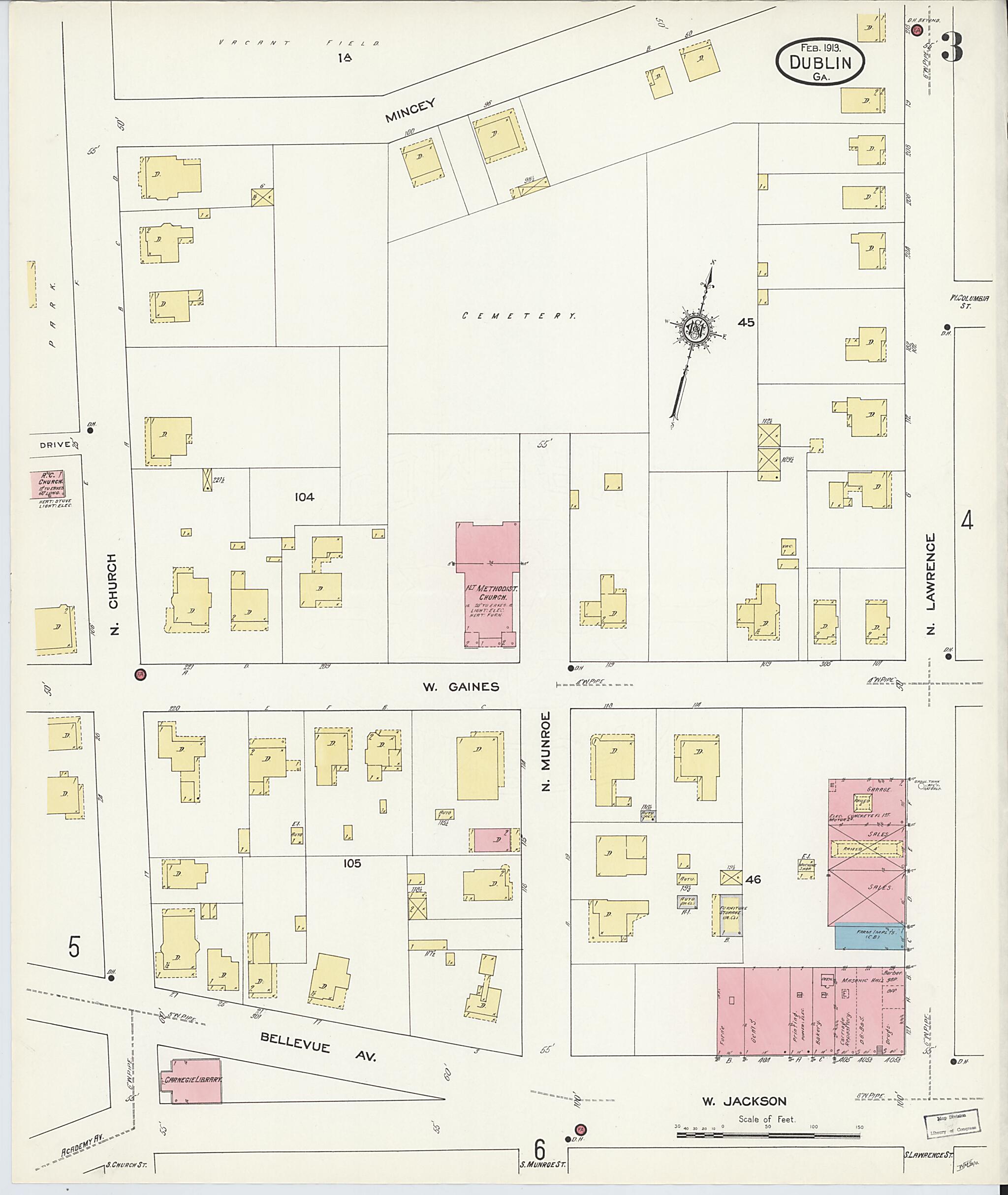 Old Map of Dublin, Laurens County, Georgia [1913] Dublin, Laurens ...