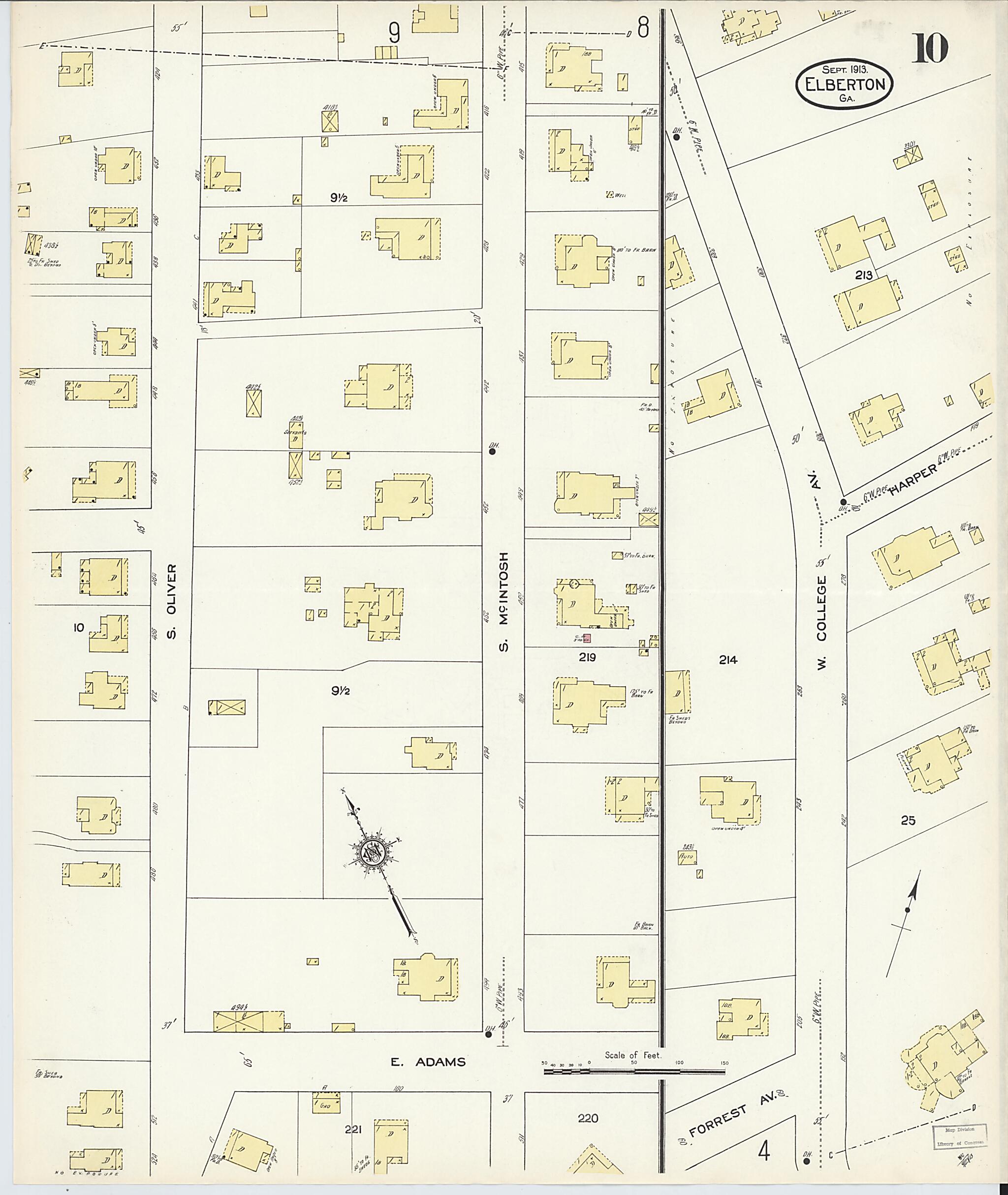 Old Map of Elberton, Elbert County, Georgia [1913] Elberton, Elbert ...