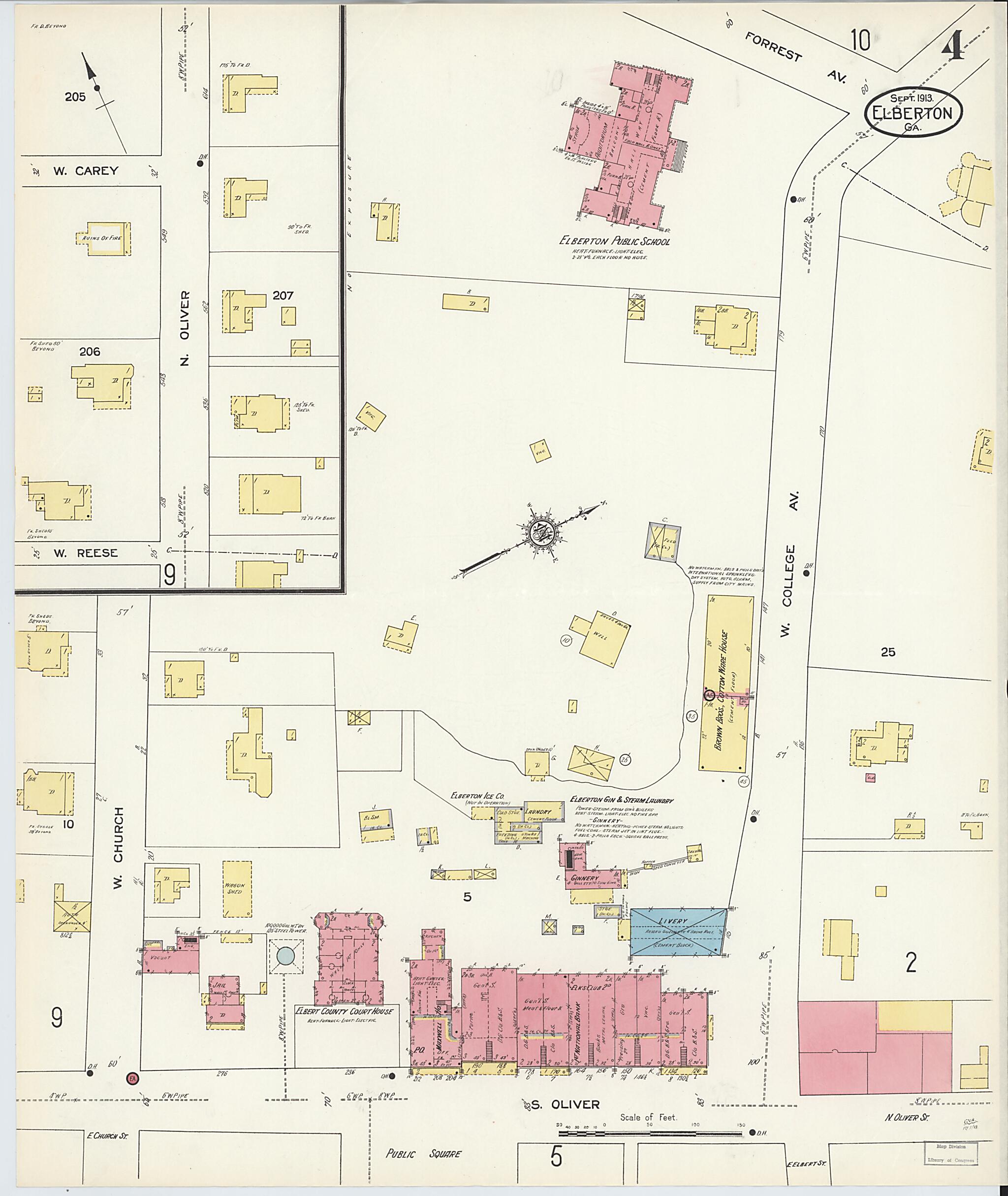 Old Map of Elberton, Elbert County, Georgia [1913] Elberton, Elbert ...